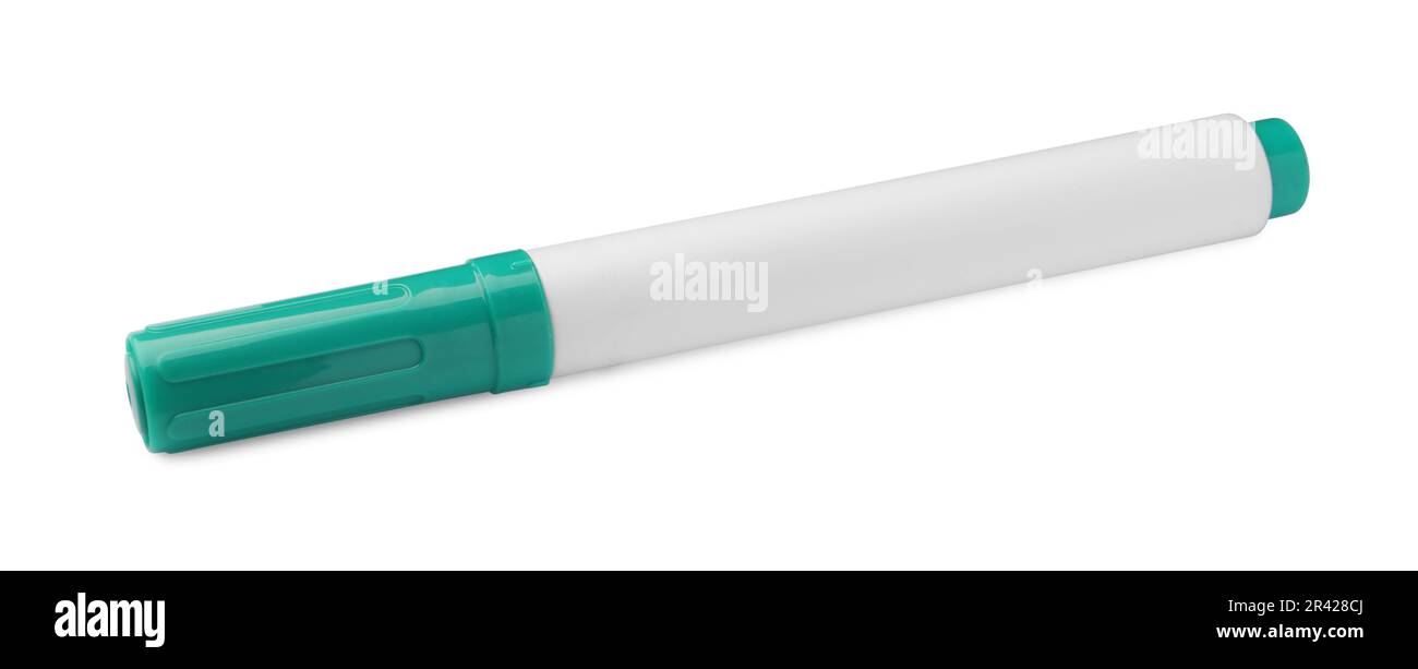 Bright green marker isolated on white. School stationery Stock Photo ...