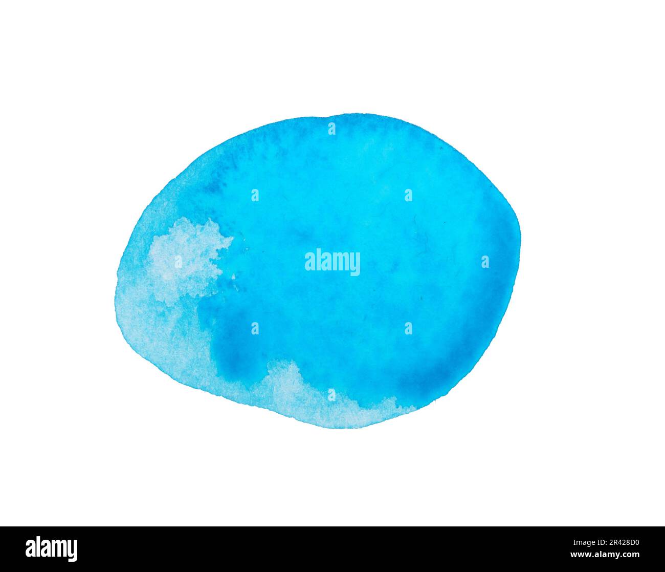 Blot of blue watercolor paint isolated on white, top view Stock Photo ...