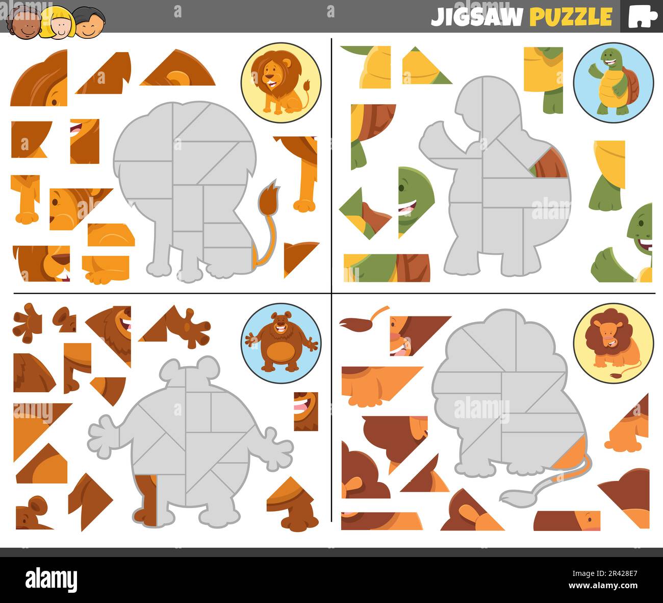 Cartoon turtle puzzle game hi-res stock photography and images - Alamy