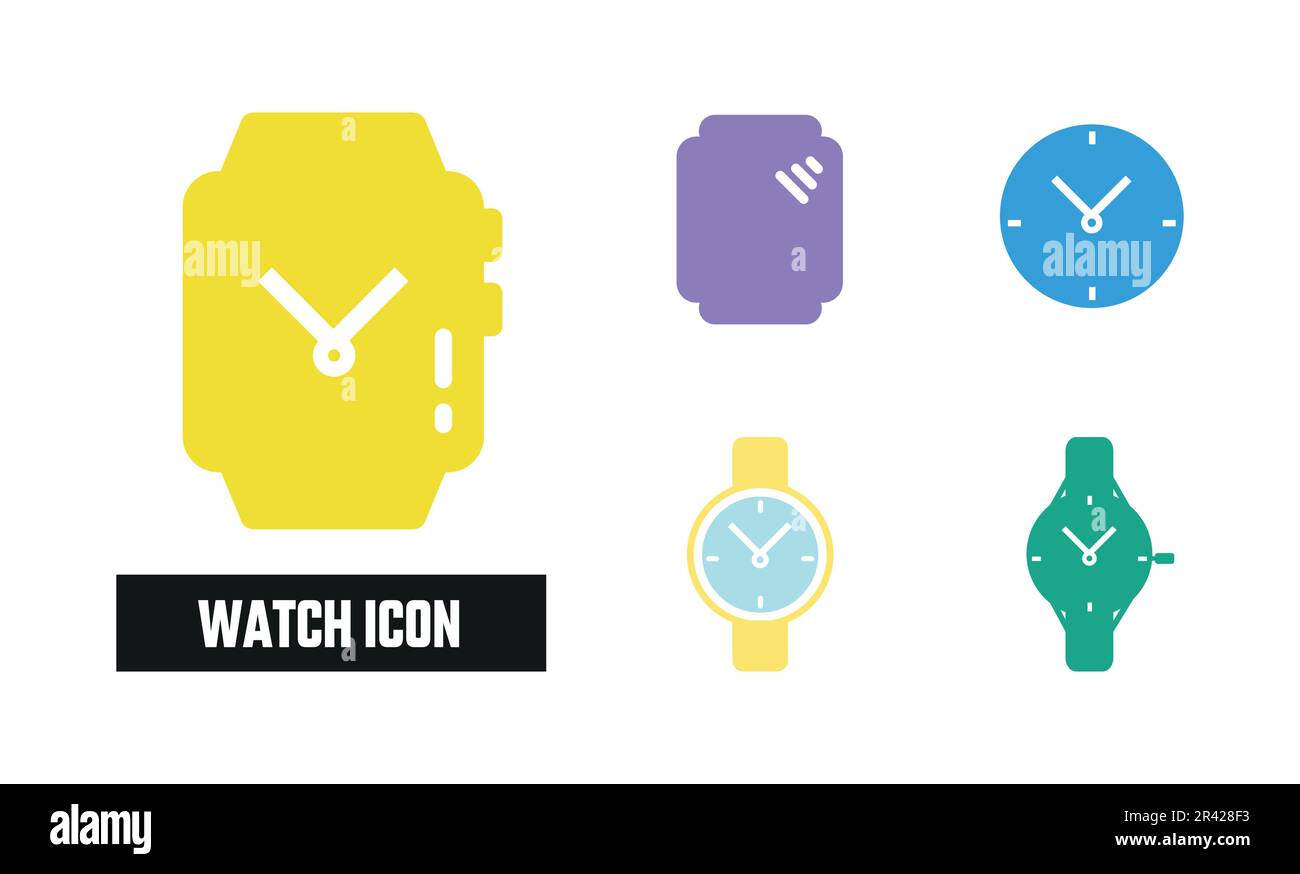 Flat Watch Icon Symbol Vector Illustration Stock Vector Image & Art - Alamy
