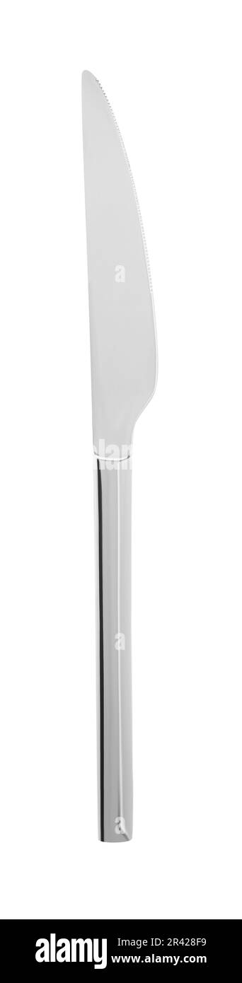 One new shiny knife isolated on white, top view Stock Photo - Alamy