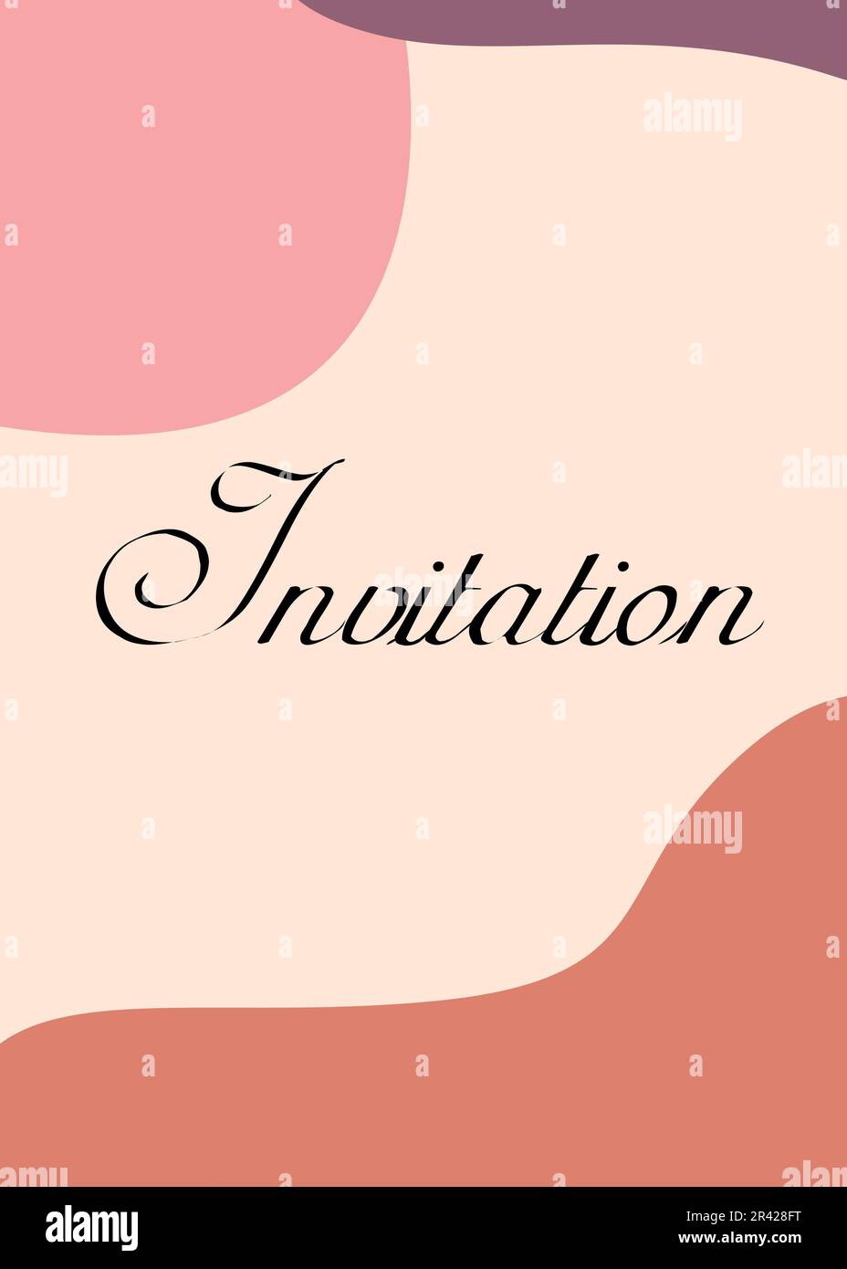 Beautiful invitation card with abstract design on beige background ...