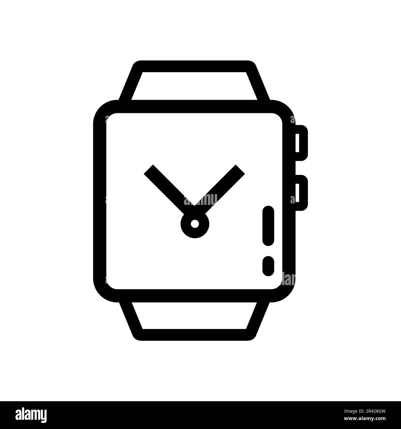 Watch Lineal Icon Symbol Vector. Black Outline Watch Icon Stock Vector ...