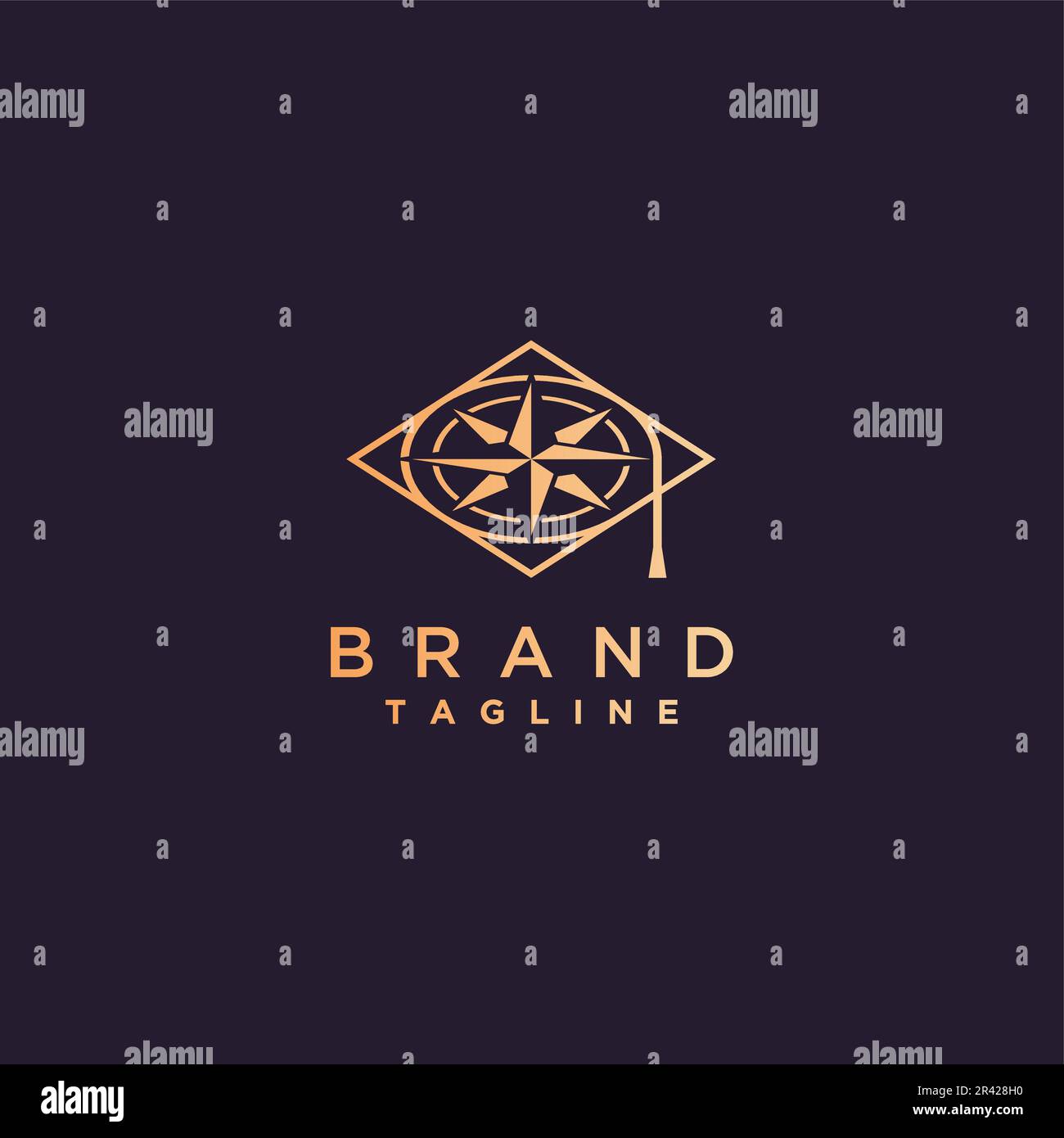 Student Hat With Compass Motif Logo Design. Reference logo design for ...