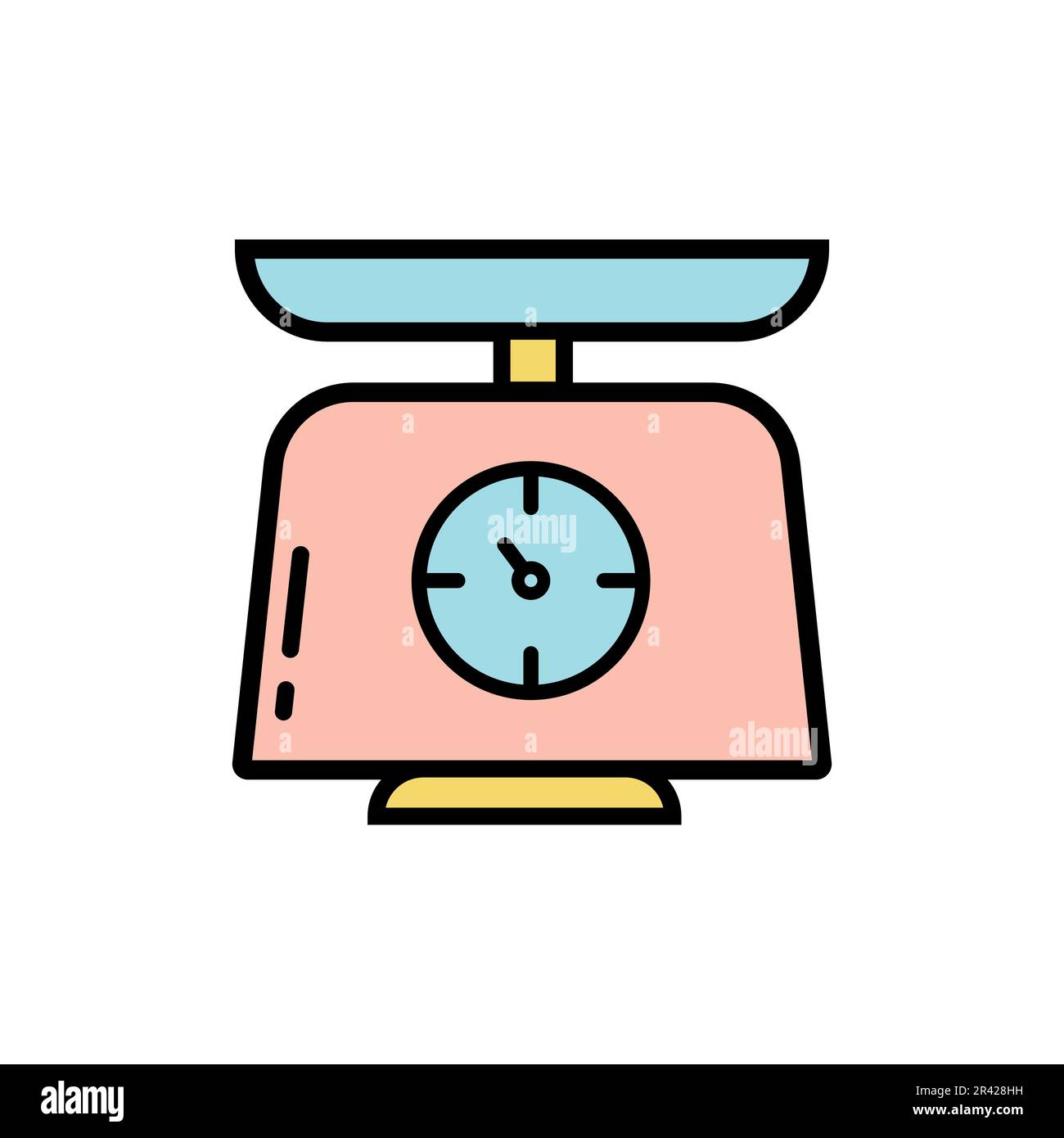 Weighing Scale Icon Vector Illustration. Weighing Scale Lineal Color ...