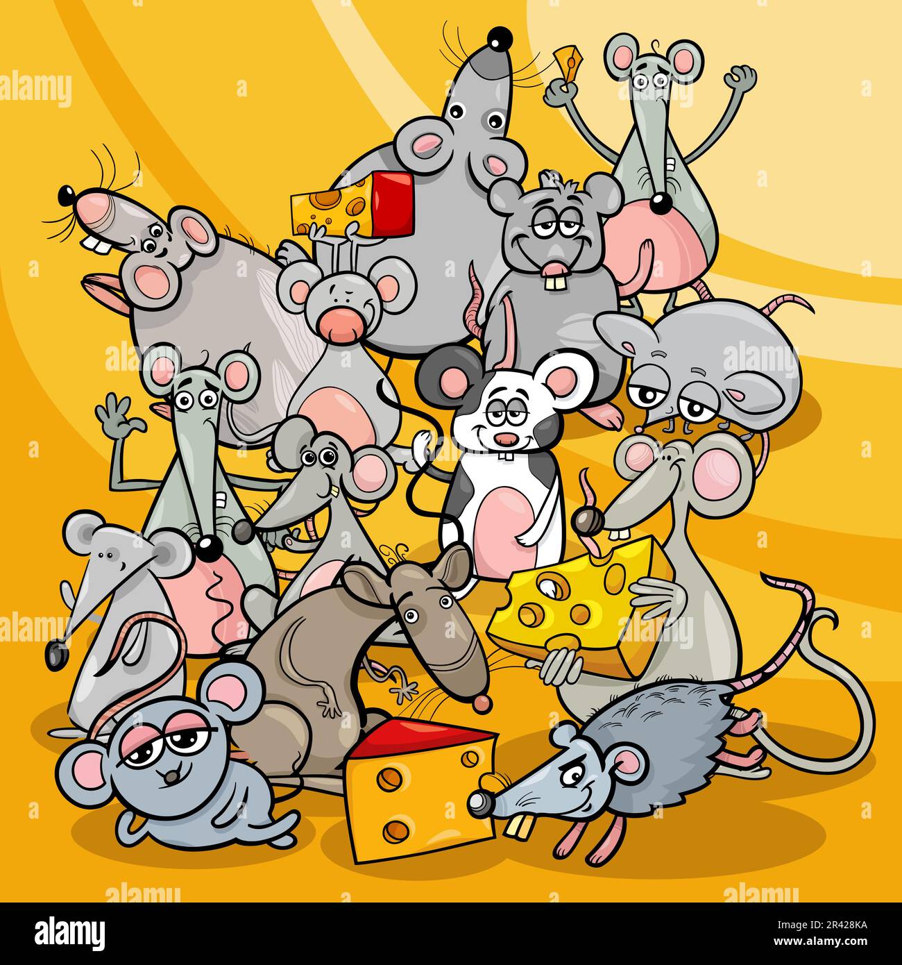 Cartoon mice and rats comic animal characters Stock Photo - Alamy