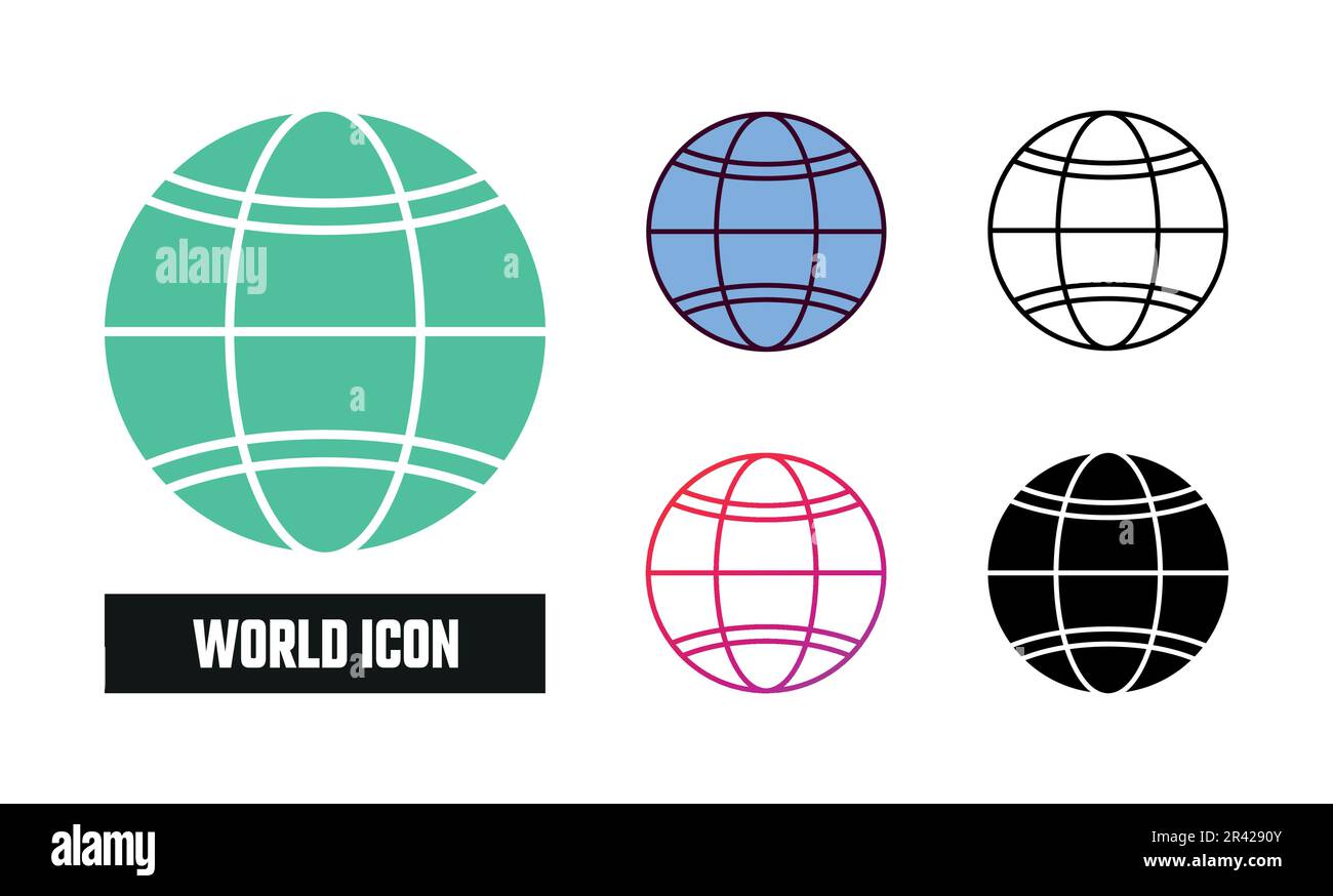 World Icon Set Vector Illustration Stock Vector Image & Art - Alamy