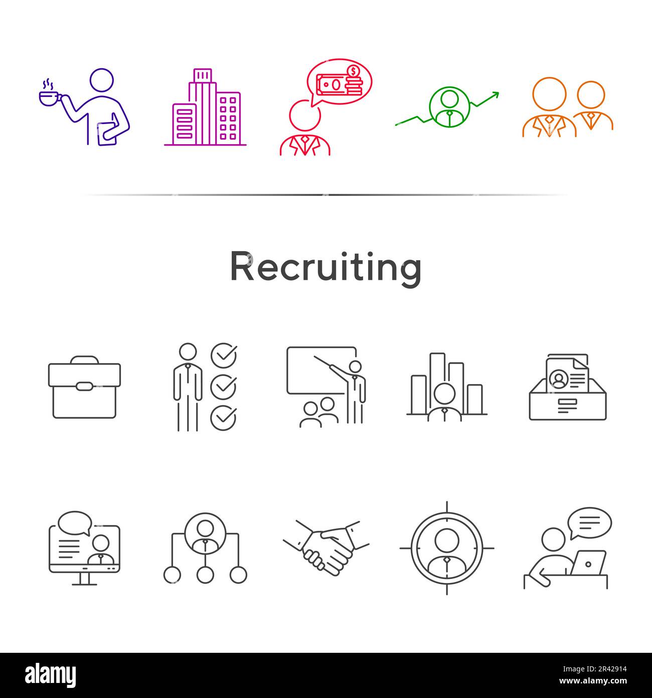 Recruiting line icon set Stock Vector Image & Art - Alamy