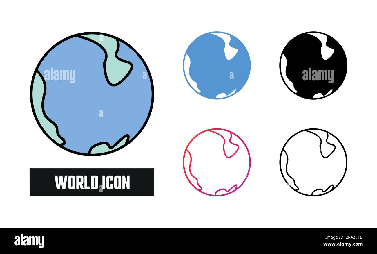 World Icon Set Vector Illustration Stock Vector Image & Art - Alamy