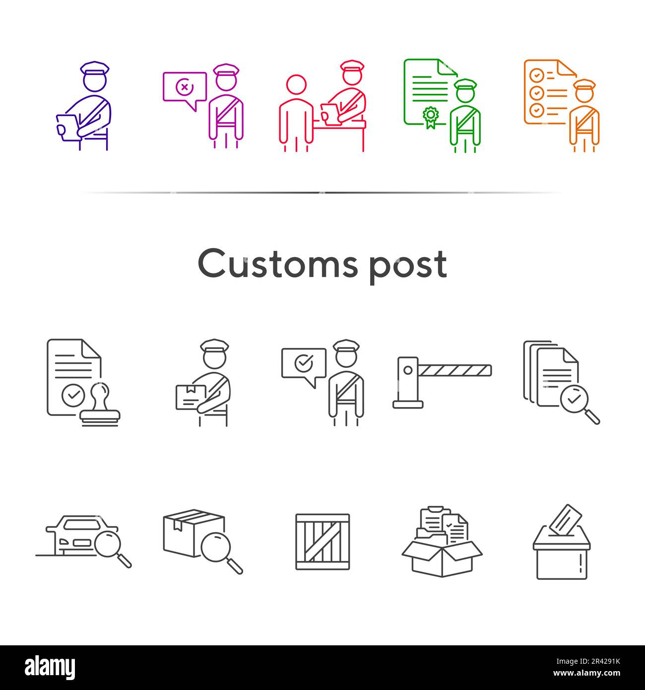 Customs post icons Stock Vector Image & Art - Alamy