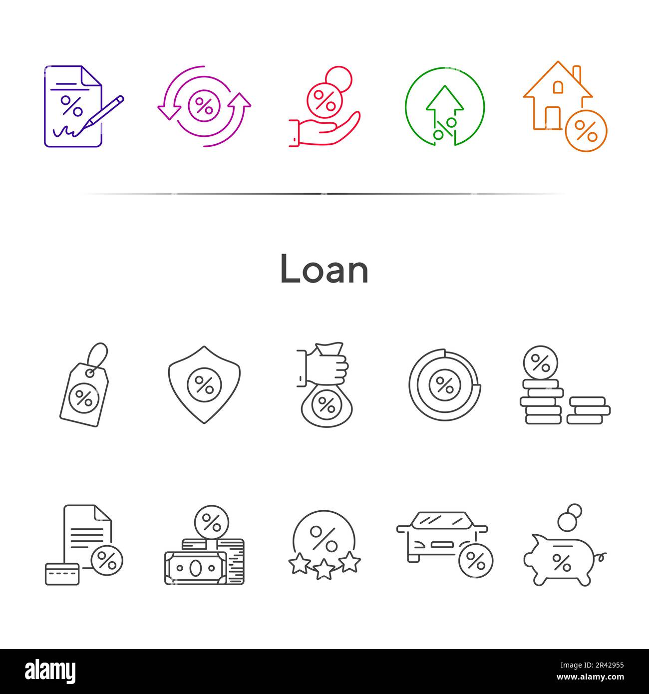 Loan icon set Stock Vector Image & Art - Alamy