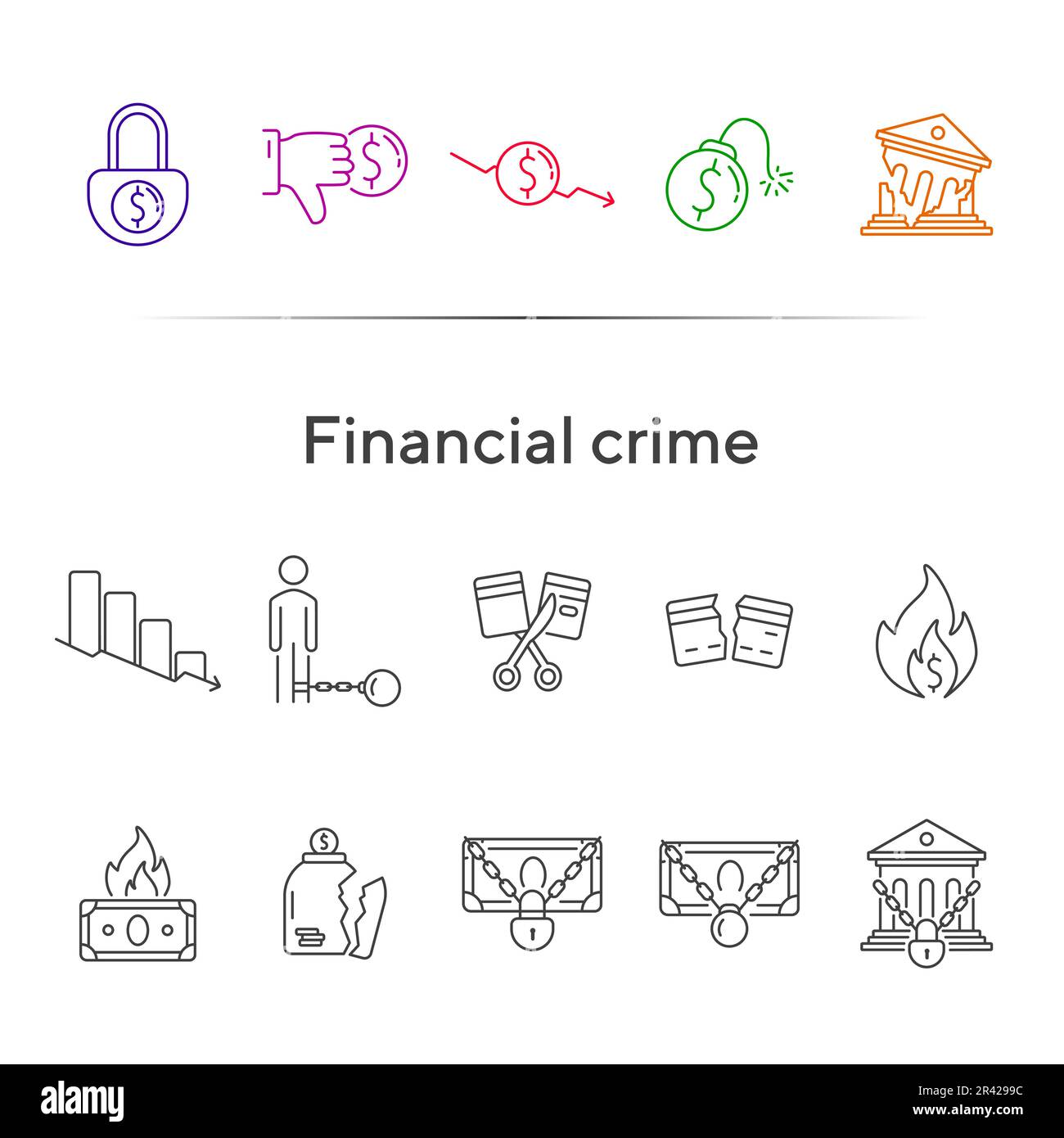 Financial crime icons Stock Vector Image & Art - Alamy