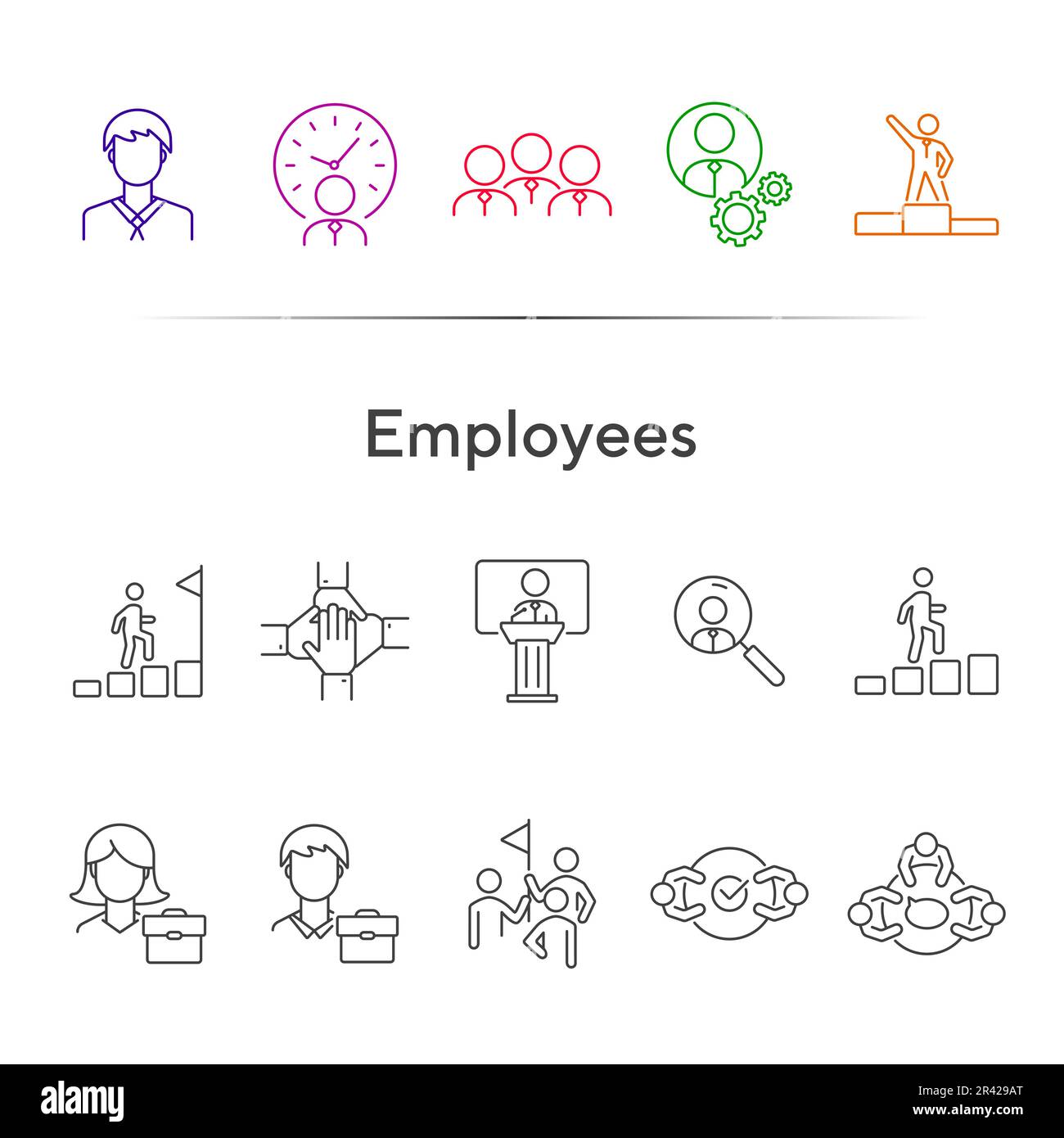 Staff management line icons Stock Vector Images - Alamy
