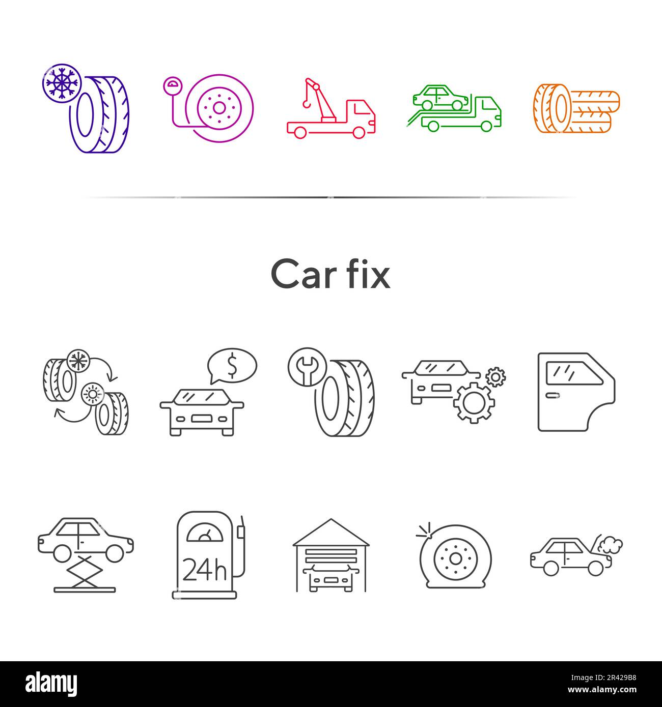 Car fix icons Stock Vector Image & Art - Alamy