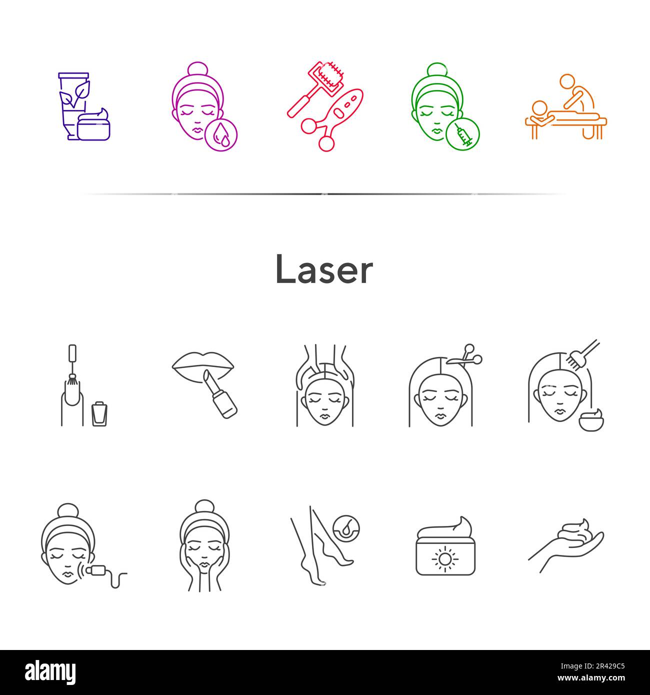 Laser line icon set Stock Vector Image & Art - Alamy