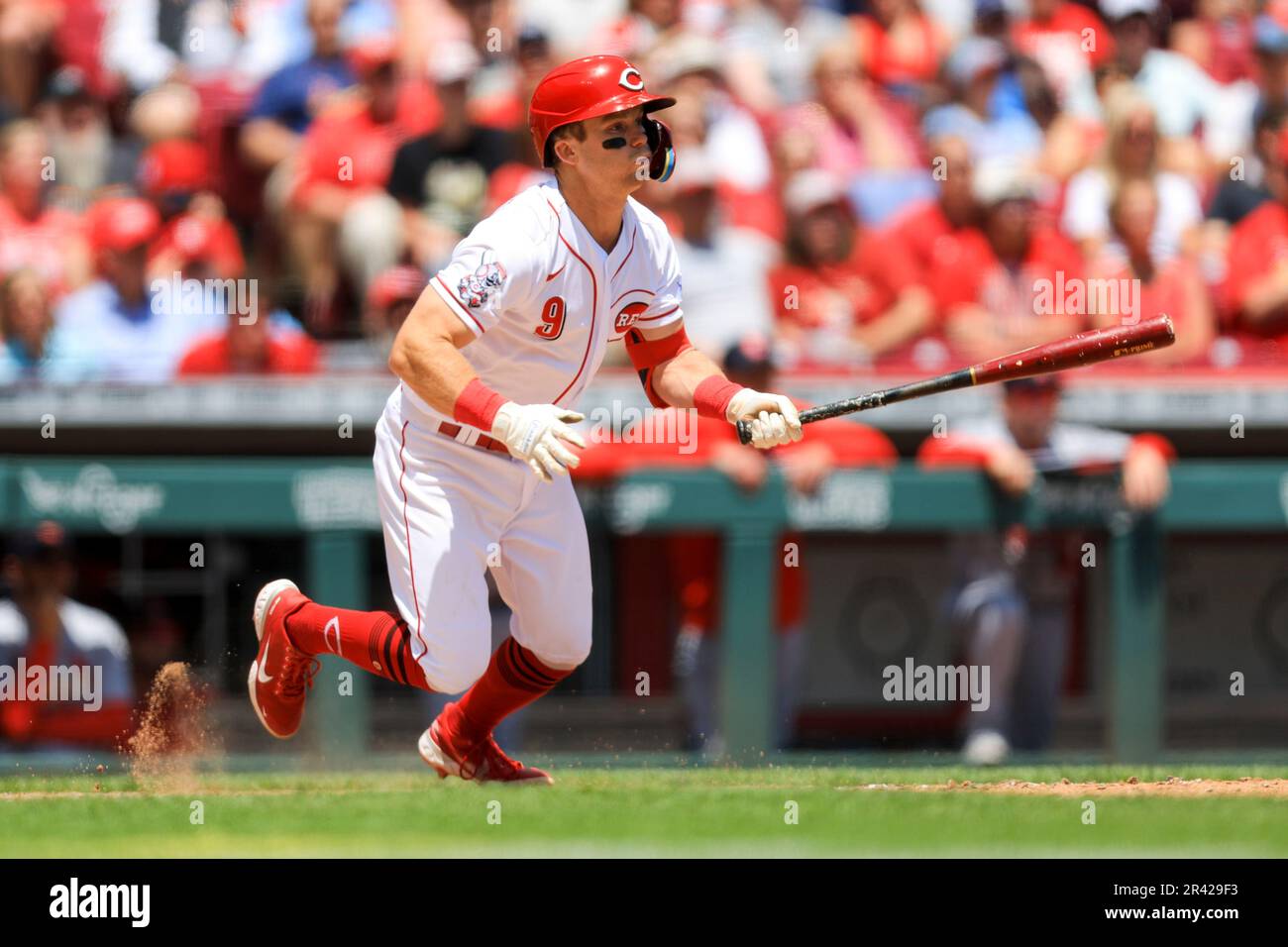 Cincinnati Reds' Matt McLain bats during a baseball game against the St ...