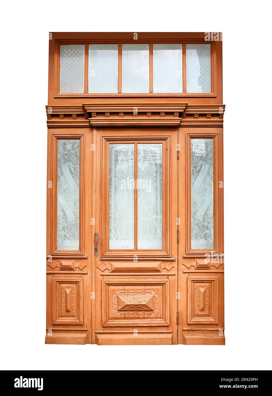 Aged wooden doors on white background Stock Photo - Alamy