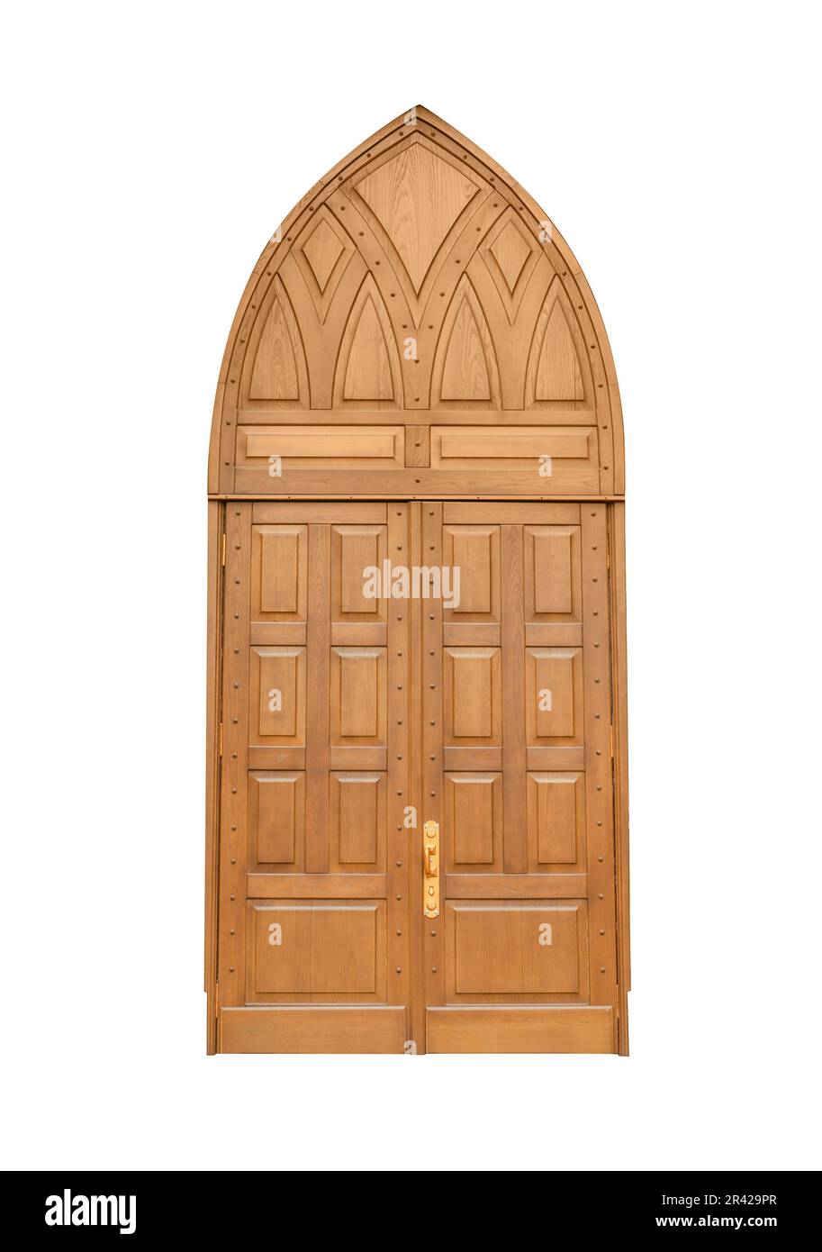 Beautiful wooden door on white background Stock Photo - Alamy