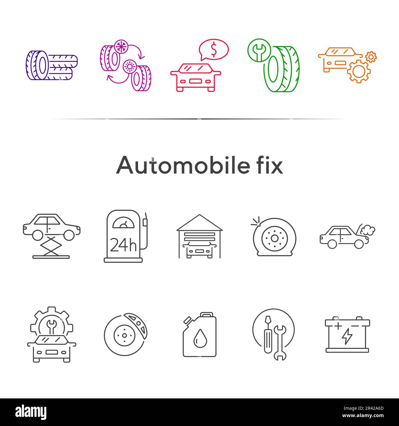 Automobile fix icons Stock Vector Image & Art - Alamy