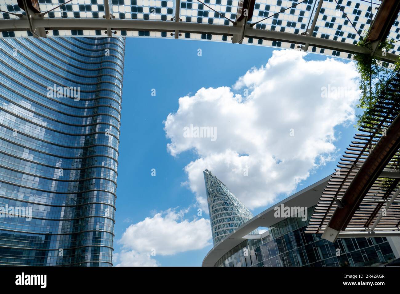 Gae Aulenti Square in the heart of Milano. The most modern square in ...