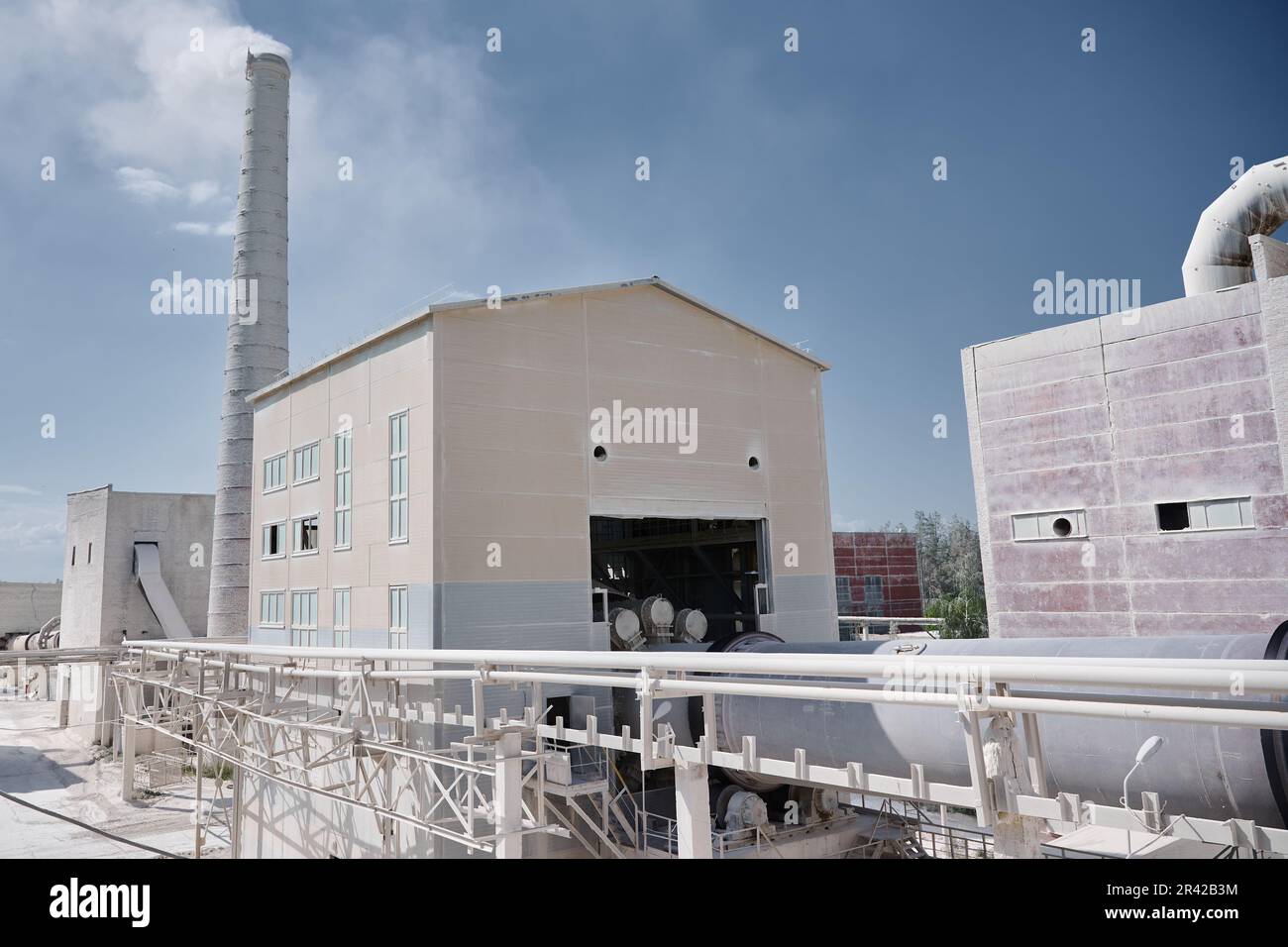 Building of combustion chamber of roasting rotary furnace Stock Photo ...