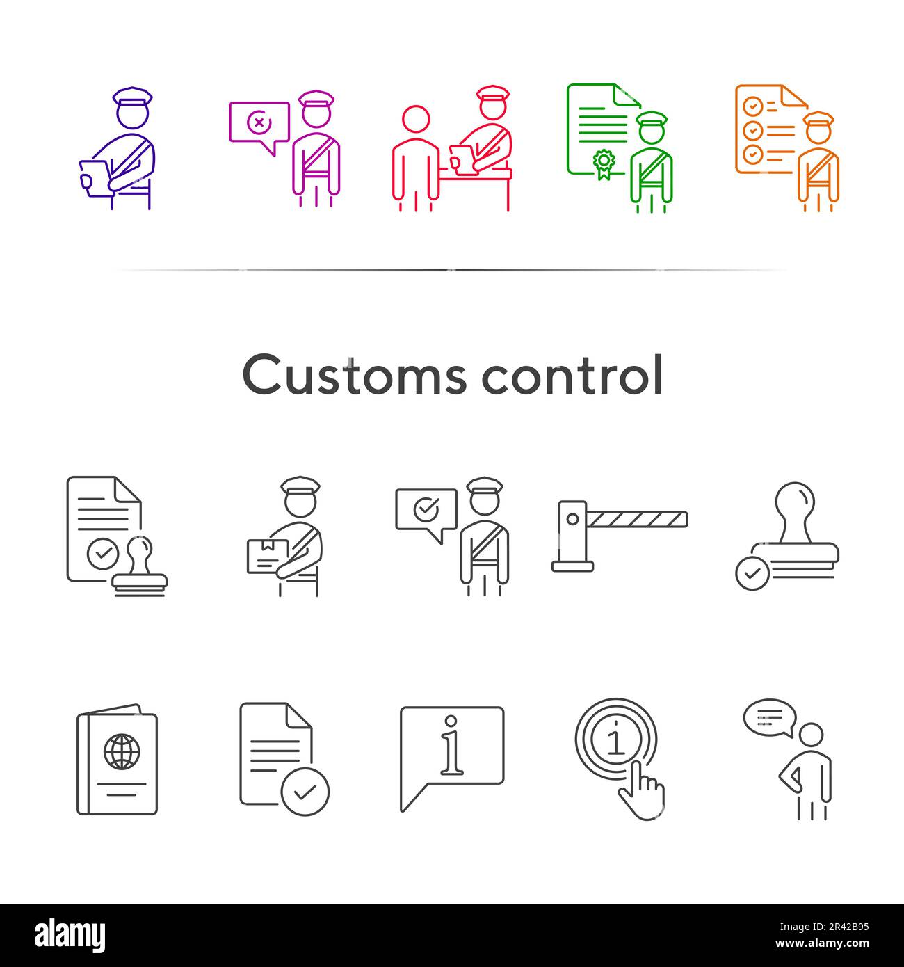Customs control icons Stock Vector Image & Art - Alamy