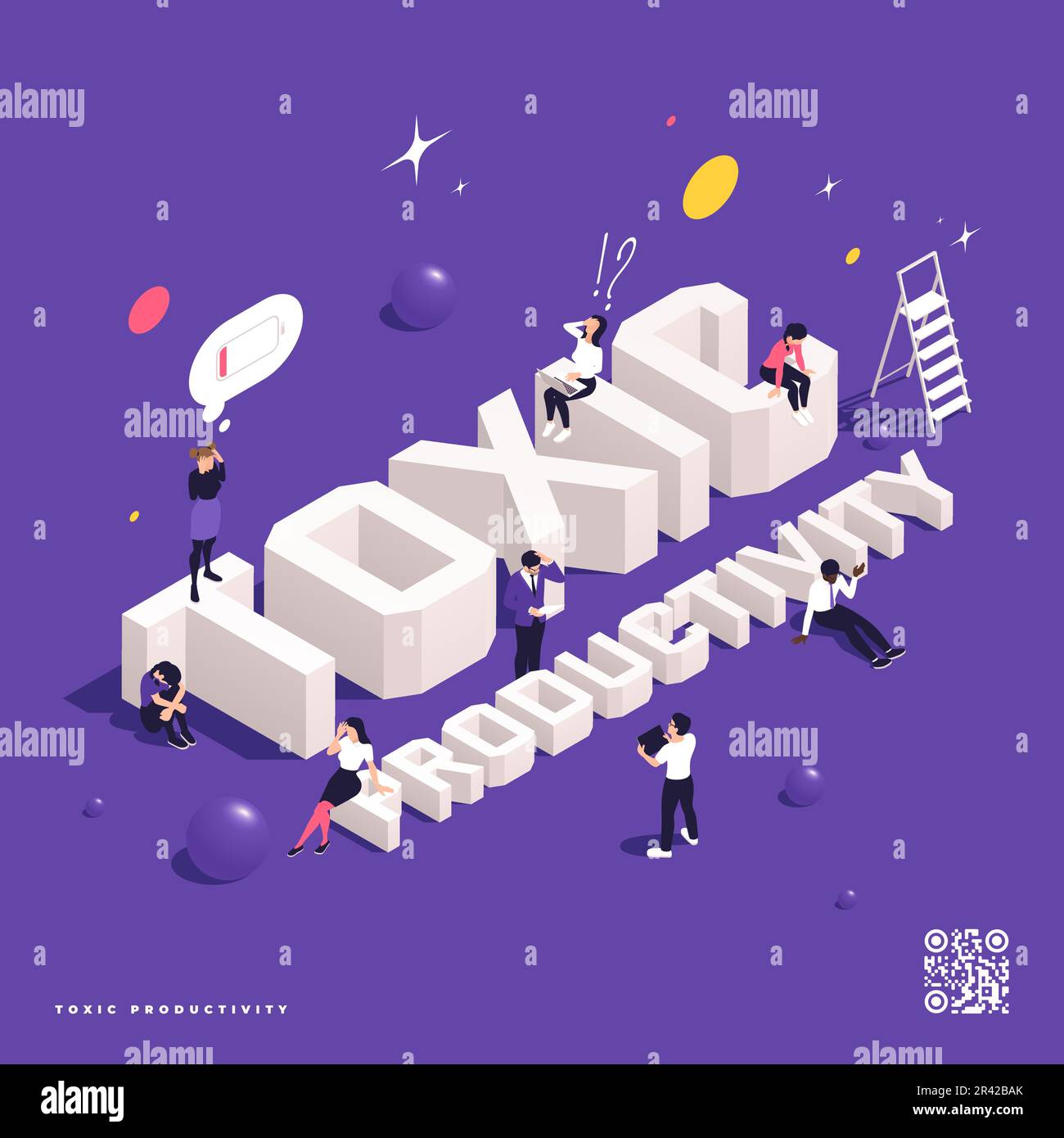 Productivity improvement boosting isometric composition with 3d text ...