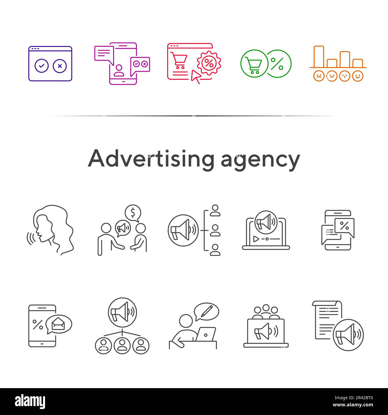 Advertising agency icons Stock Vector Image & Art - Alamy