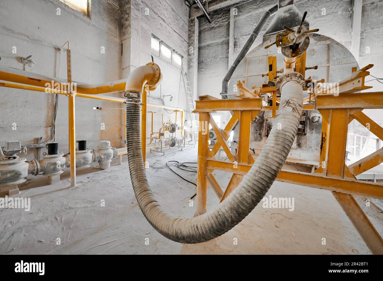Fuel burning device of tubular rotary kiln at calx factory Stock Photo ...
