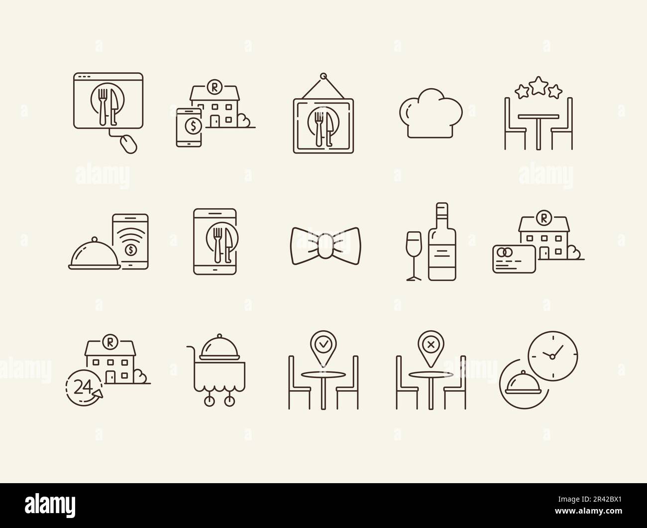 Restaurant app line icon set Stock Vector Image & Art - Alamy
