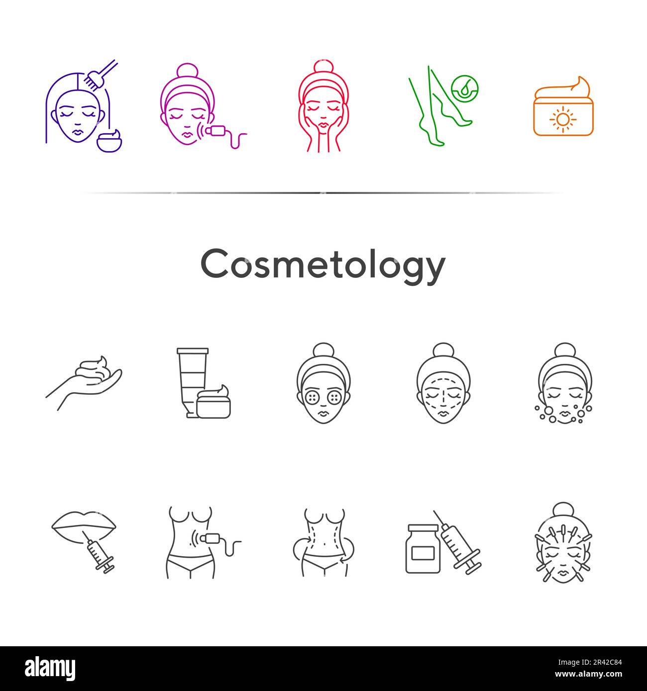Cosmetology line icon set Stock Vector Image & Art - Alamy