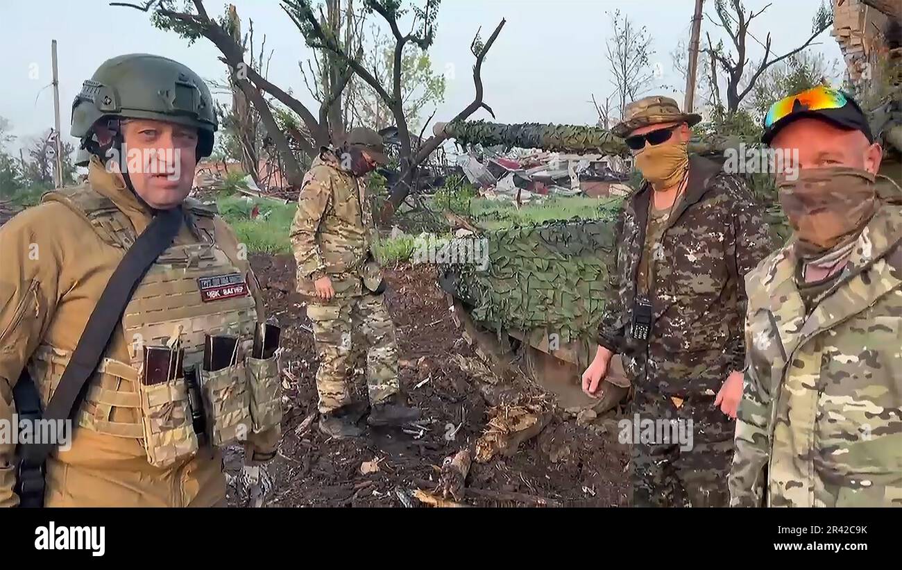 Bakhmut, Ukraine. 25th May, 2023. Wagner Group founder Yevgeny ...