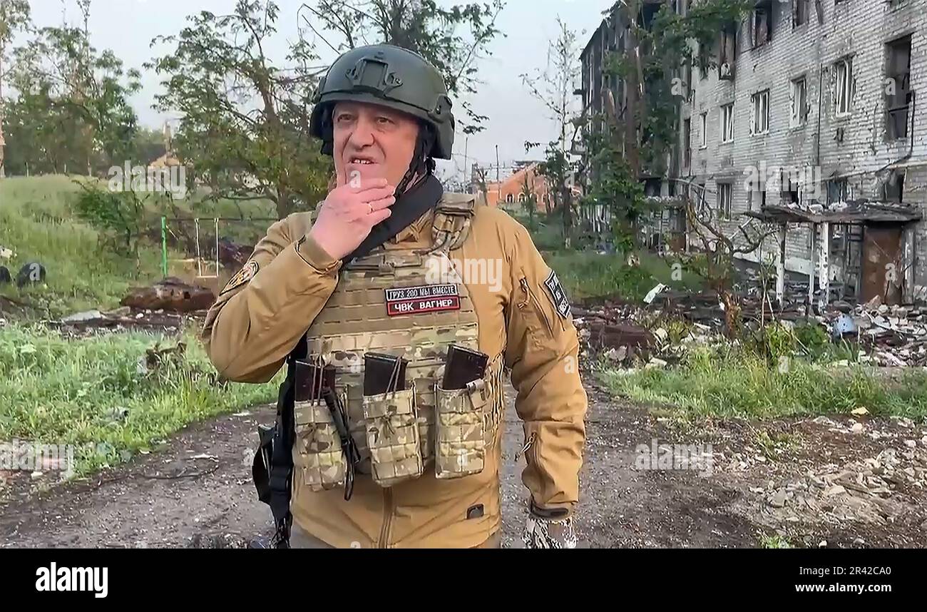 Bakhmut, Ukraine. 25th May, 2023. Wagner Group founder Yevgeny ...