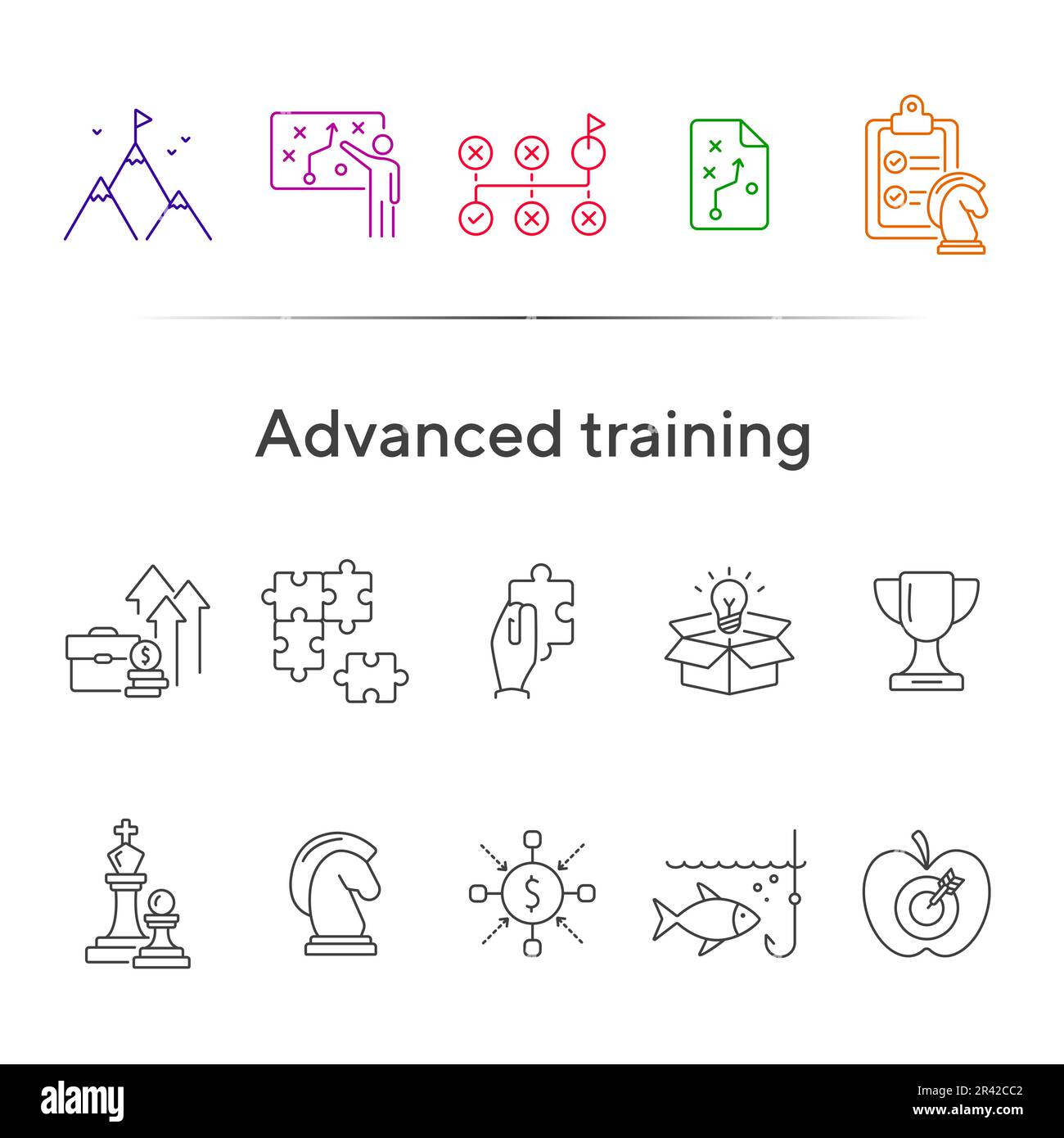 Advanced training icon set Stock Vector Image & Art - Alamy