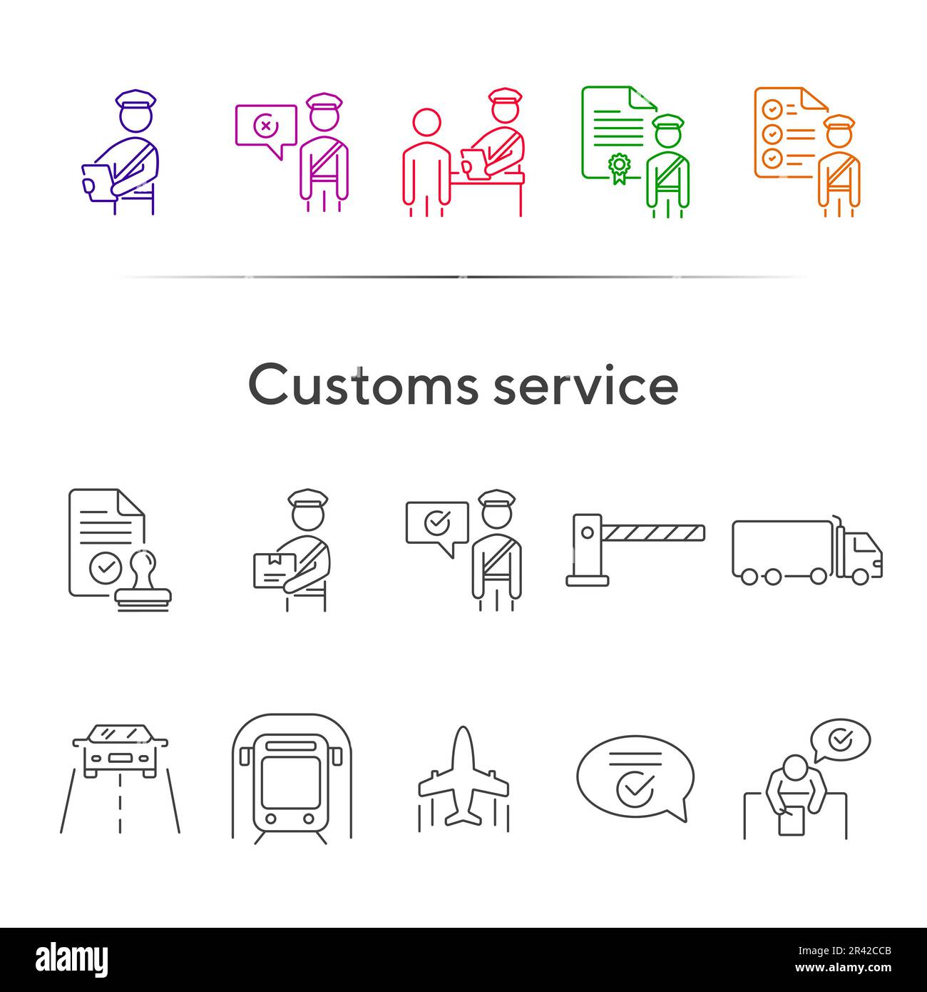 Customs service icons Stock Vector Image & Art - Alamy