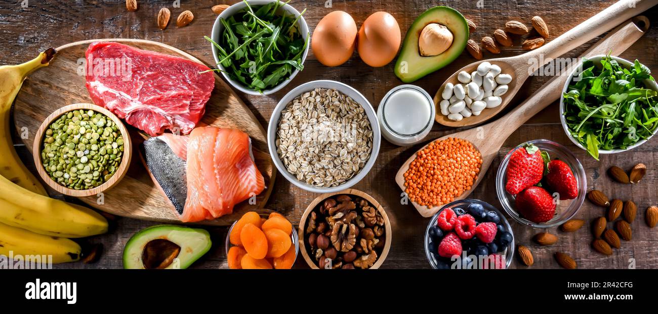 Food products recommended for pregnancy. Healthy diet Stock Photo - Alamy