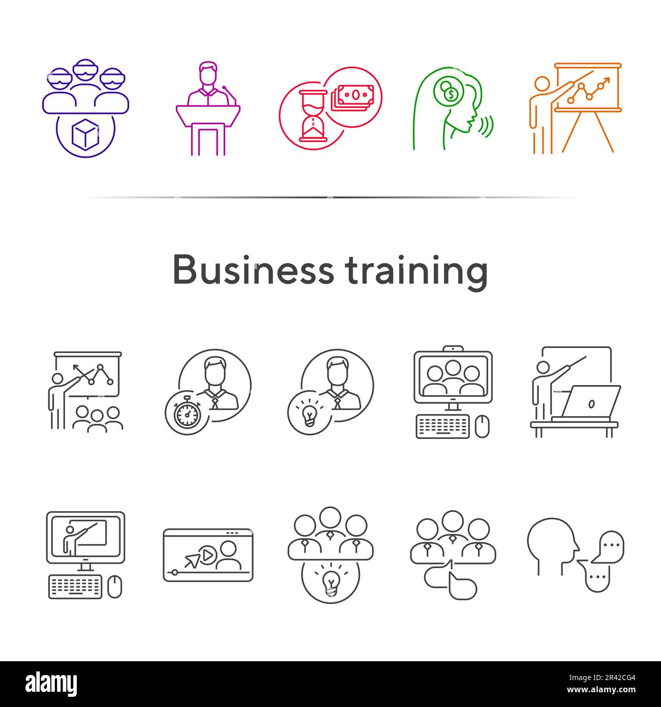 Motivation linear icons set Cut Out Stock Images & Pictures - Alamy