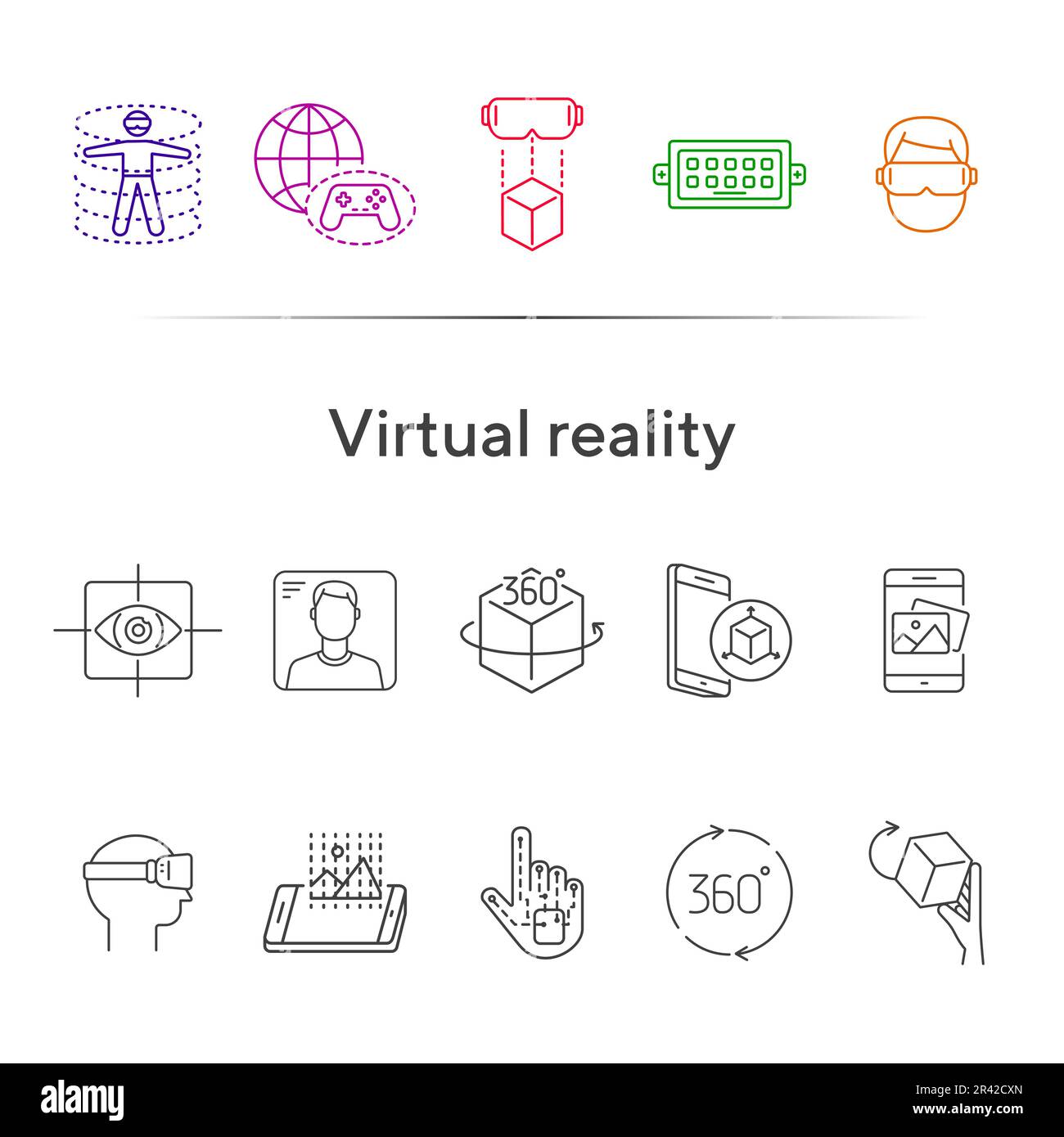 Virtual reality icon set Stock Vector Image & Art - Alamy