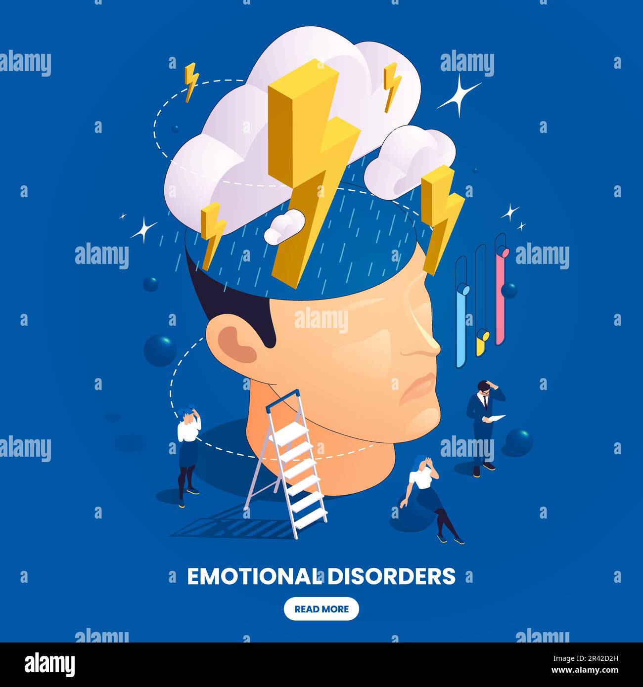 Emotional intelligence thinking mental concepts isometric composition ...