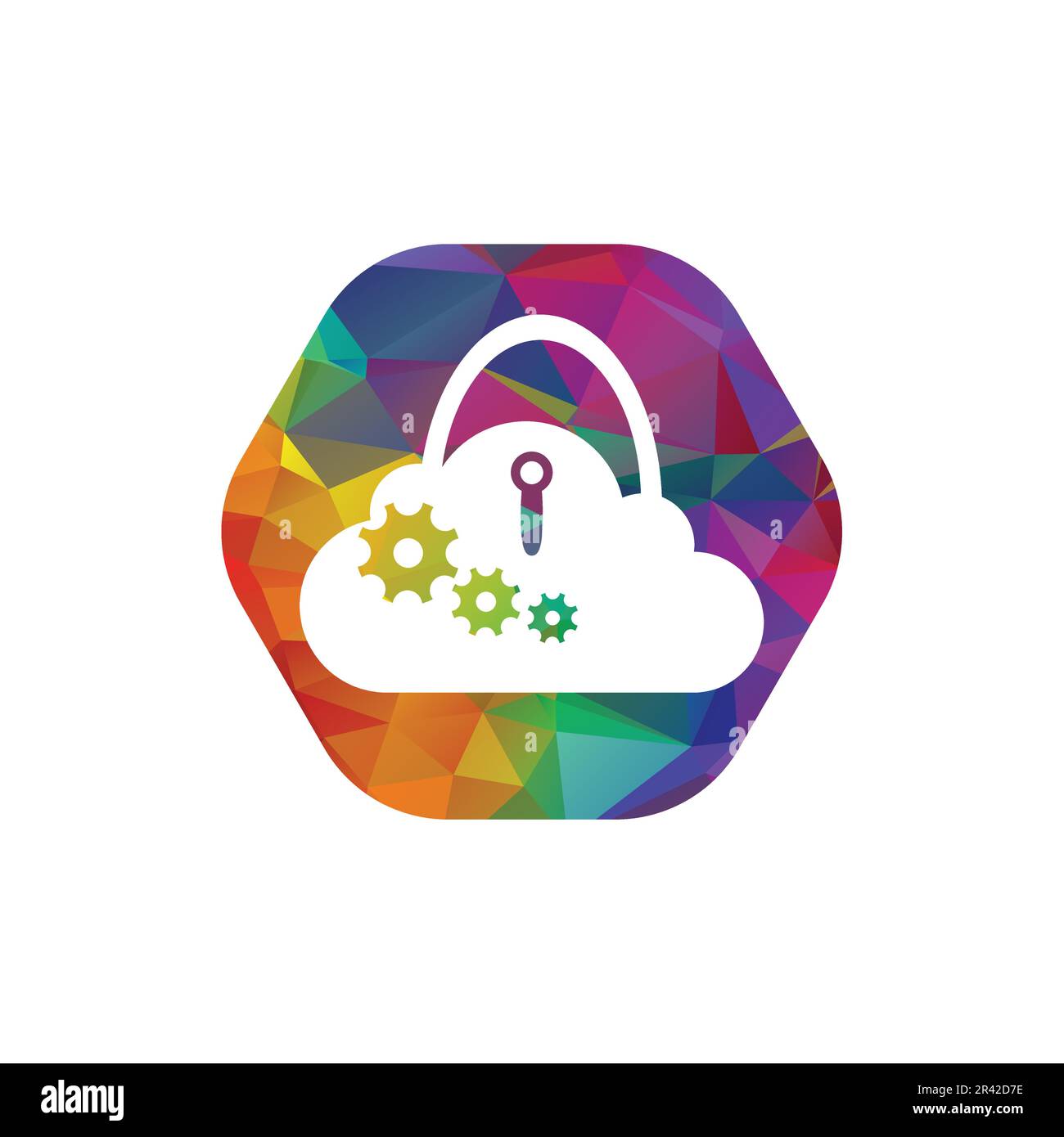 Cloud security vector logo design. Cloud lock and gear icon logo design ...