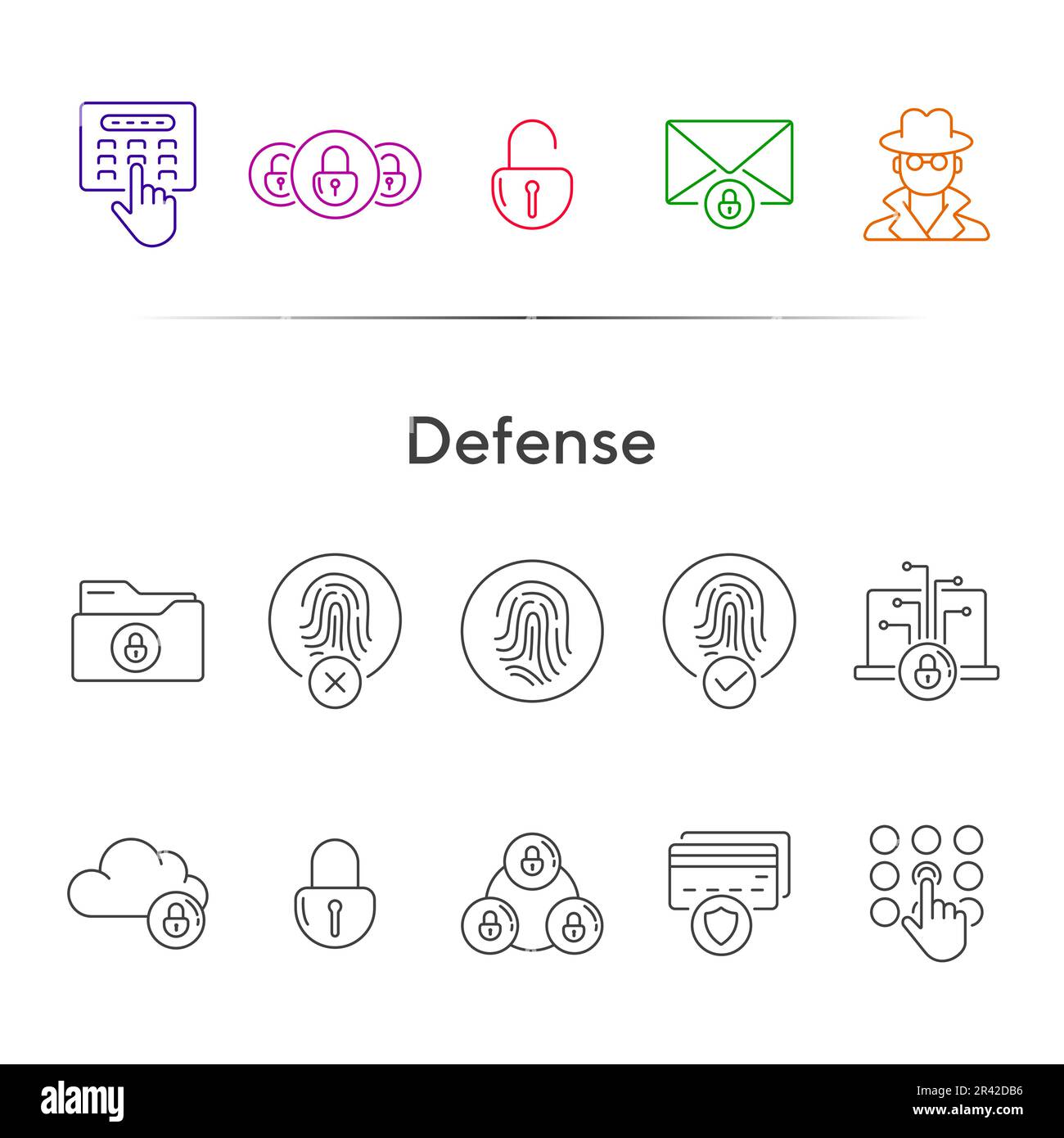 Defense line icons Stock Vector Image & Art - Alamy