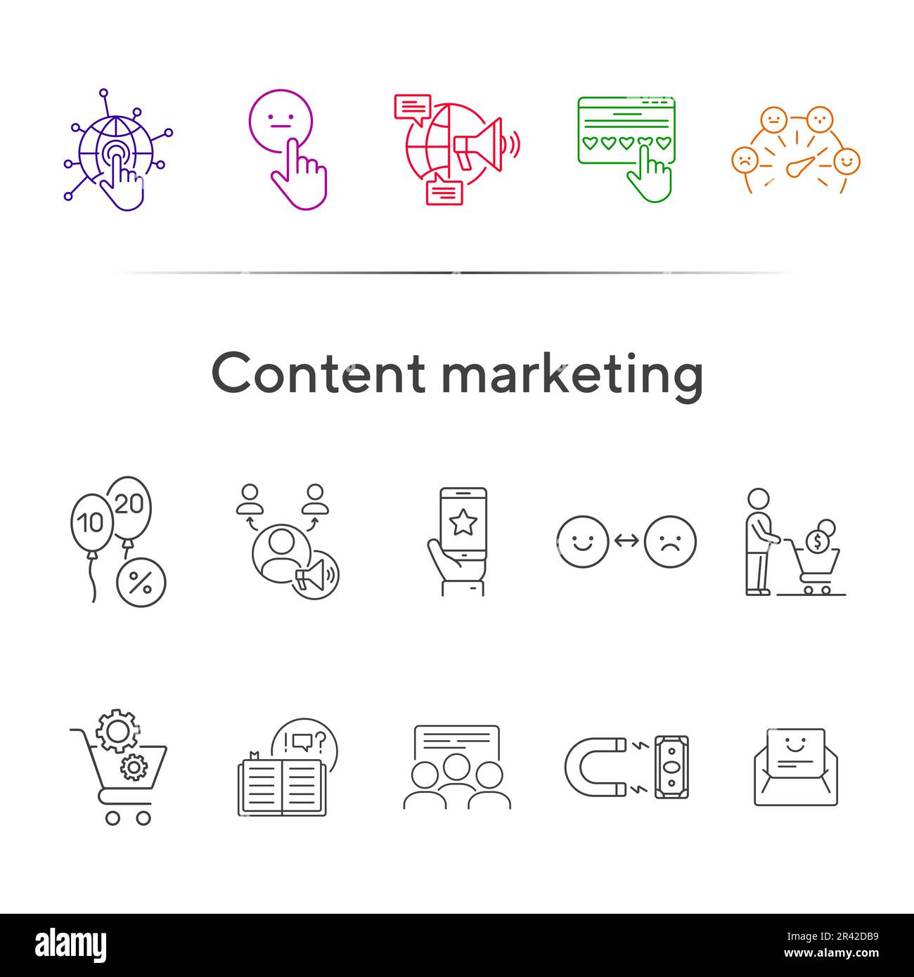 Content marketing icons Stock Vector Image & Art - Alamy