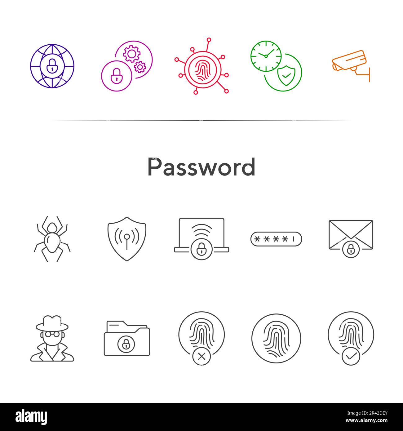 Password line icons Stock Vector Image & Art - Alamy