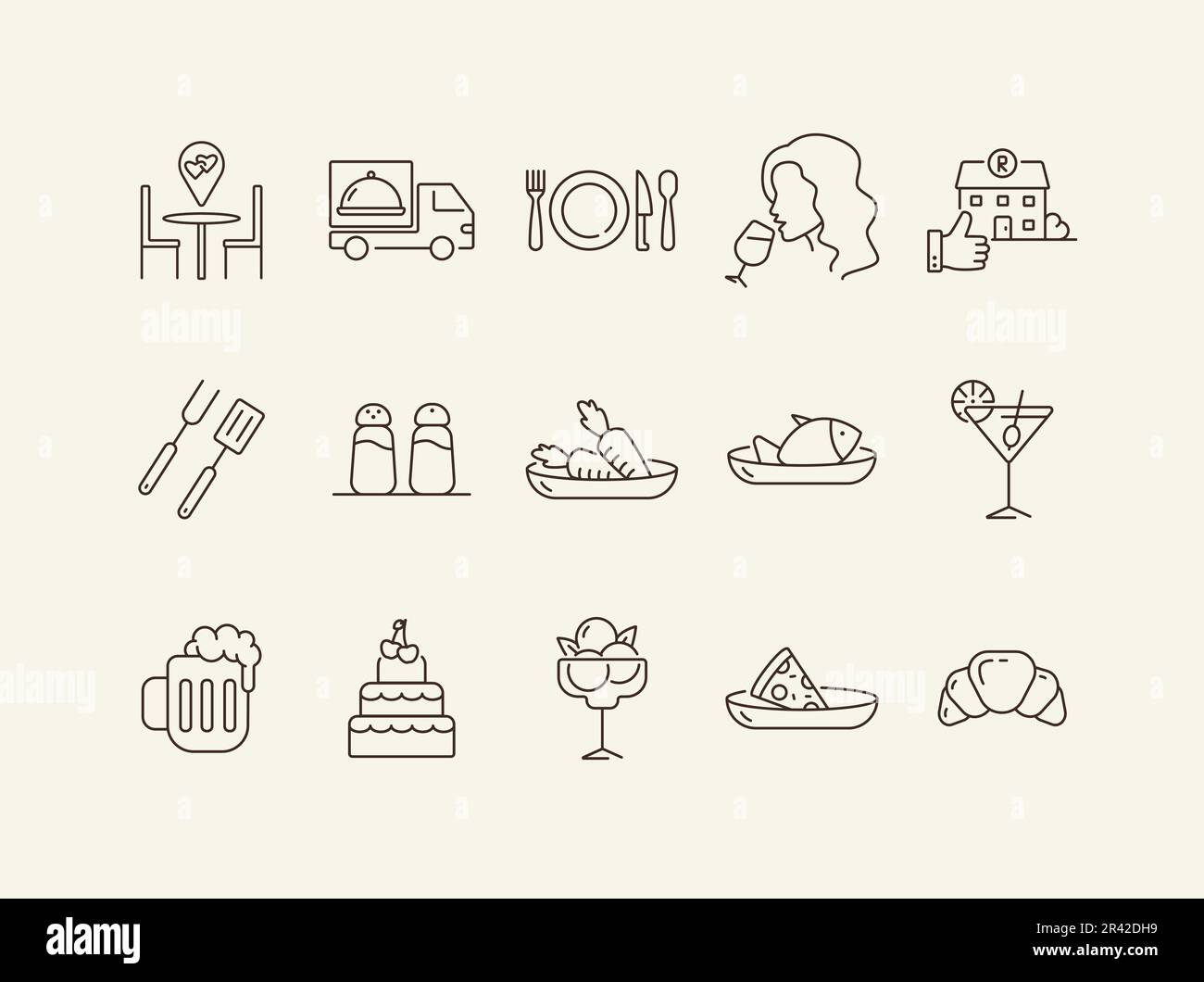 Cafe and bars line icon set Stock Vector Image & Art - Alamy