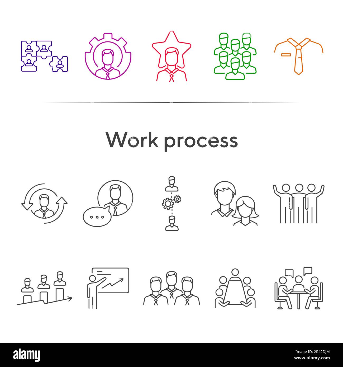 Work process icons Stock Vector Image & Art - Alamy