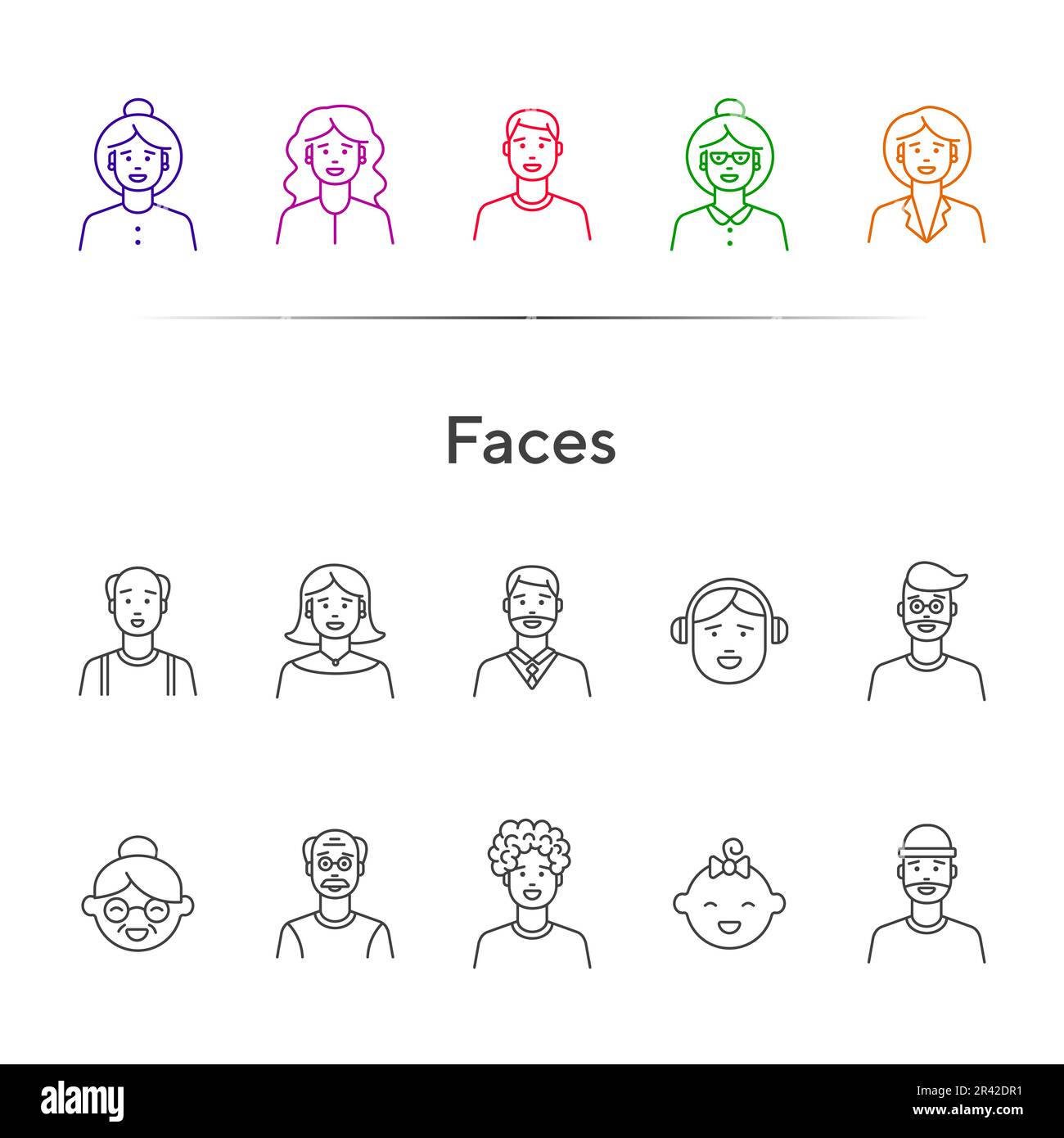 Portrait smiling mid adult woman Stock Vector Images - Alamy