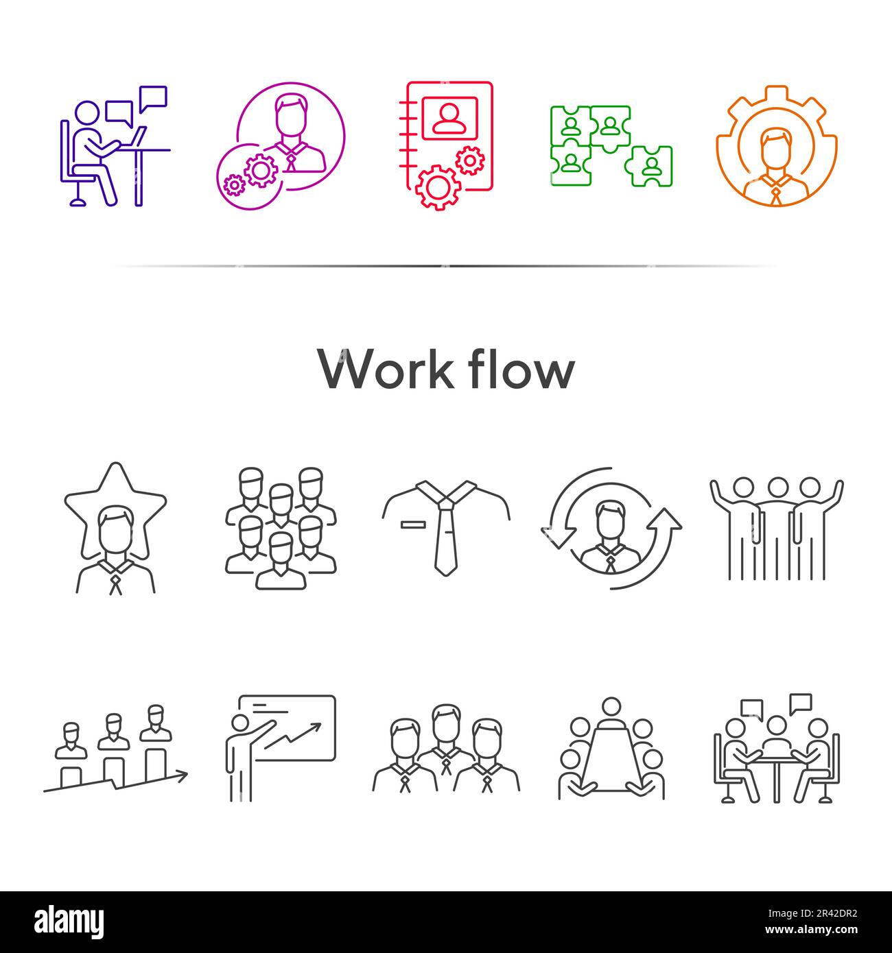 Work flow icons Stock Vector Image & Art - Alamy