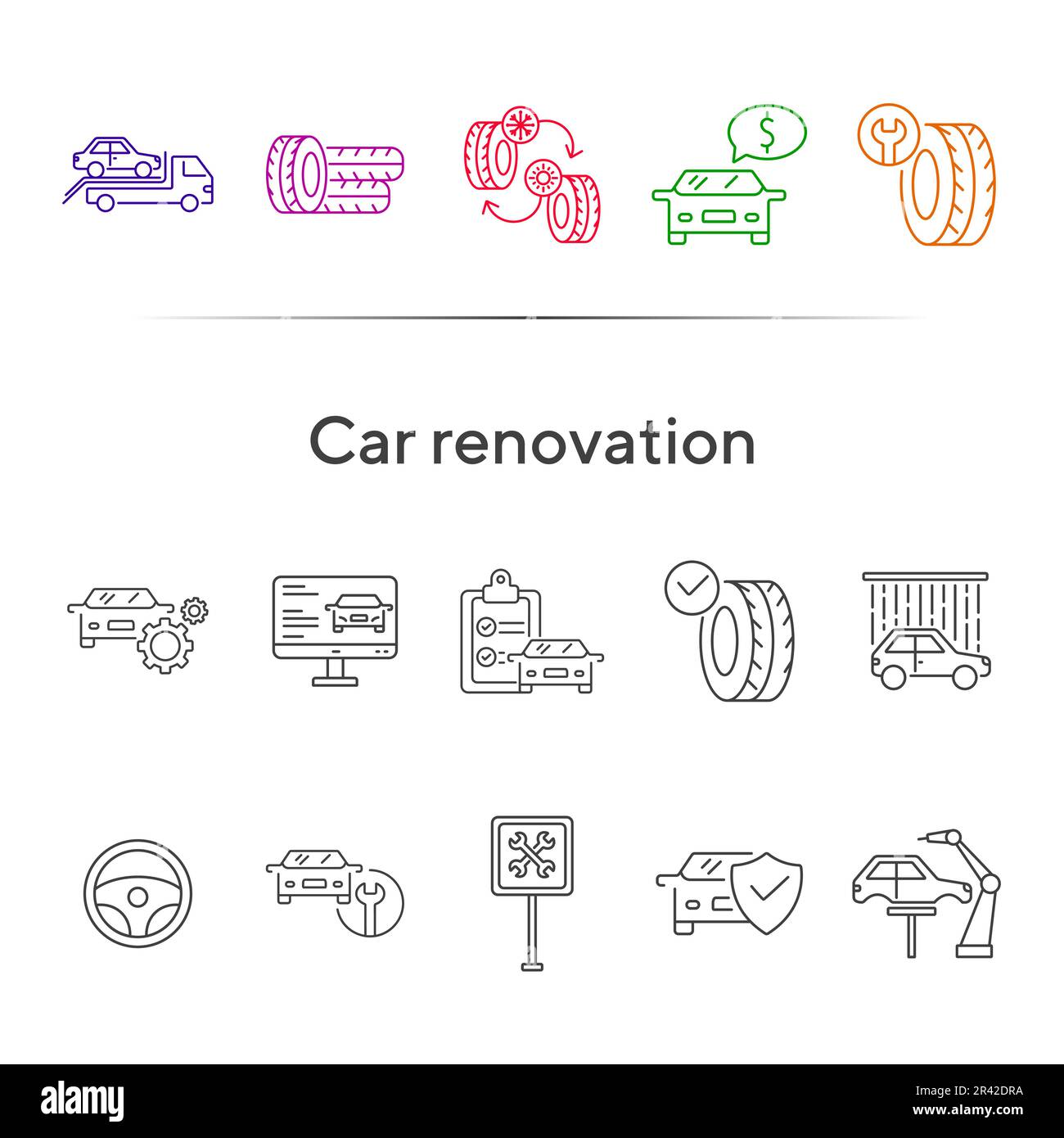 Car renovation icons Stock Vector Image & Art - Alamy