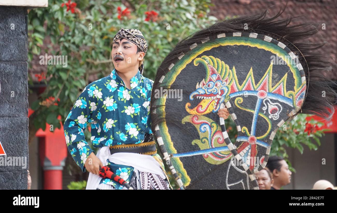 Jaranan dance, a traditional dance from Java. Jaranan comes from jaran which means horse Stock ...