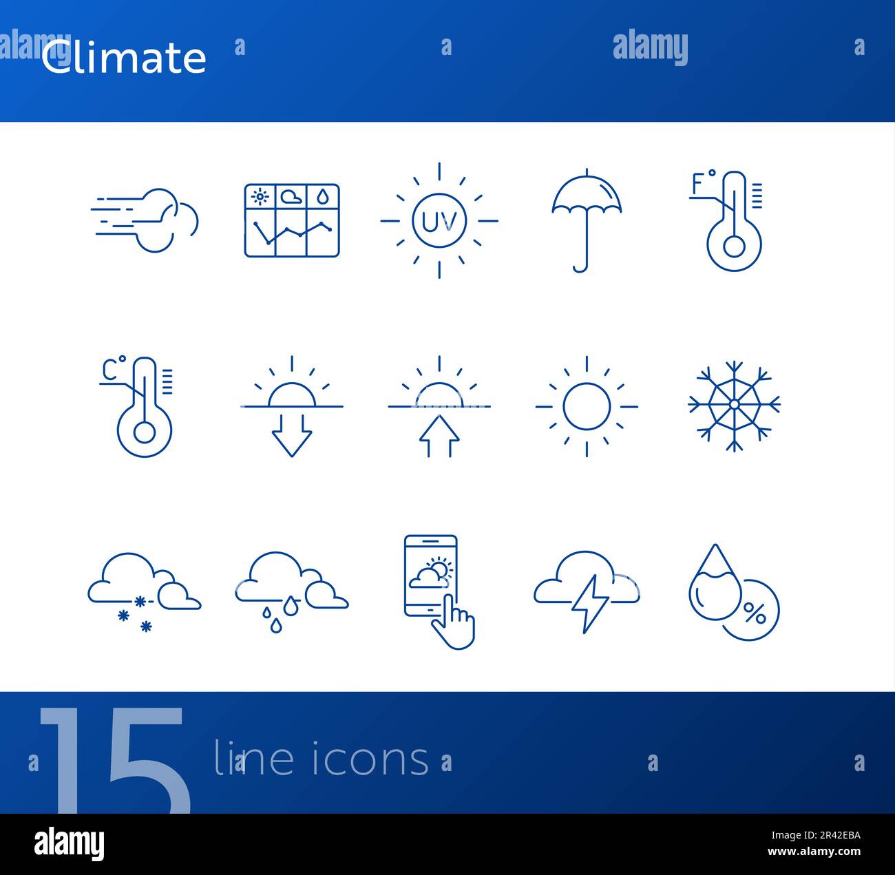 Climate line icon set Stock Vector Image & Art - Alamy